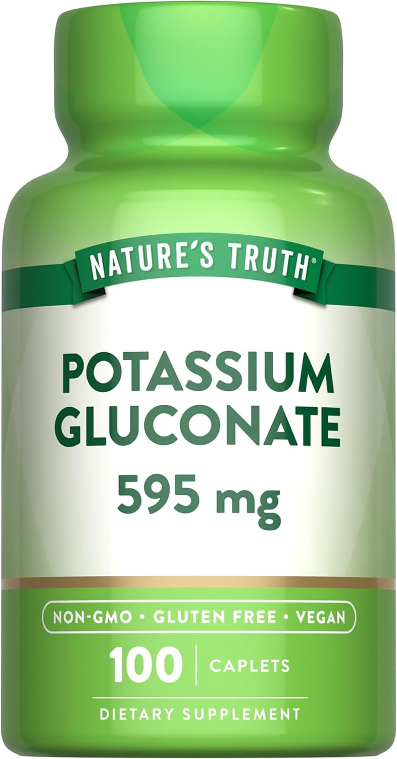Nature's Truth, Potassium Gluconate, 595mg, 100 Caplets - Walmart.com