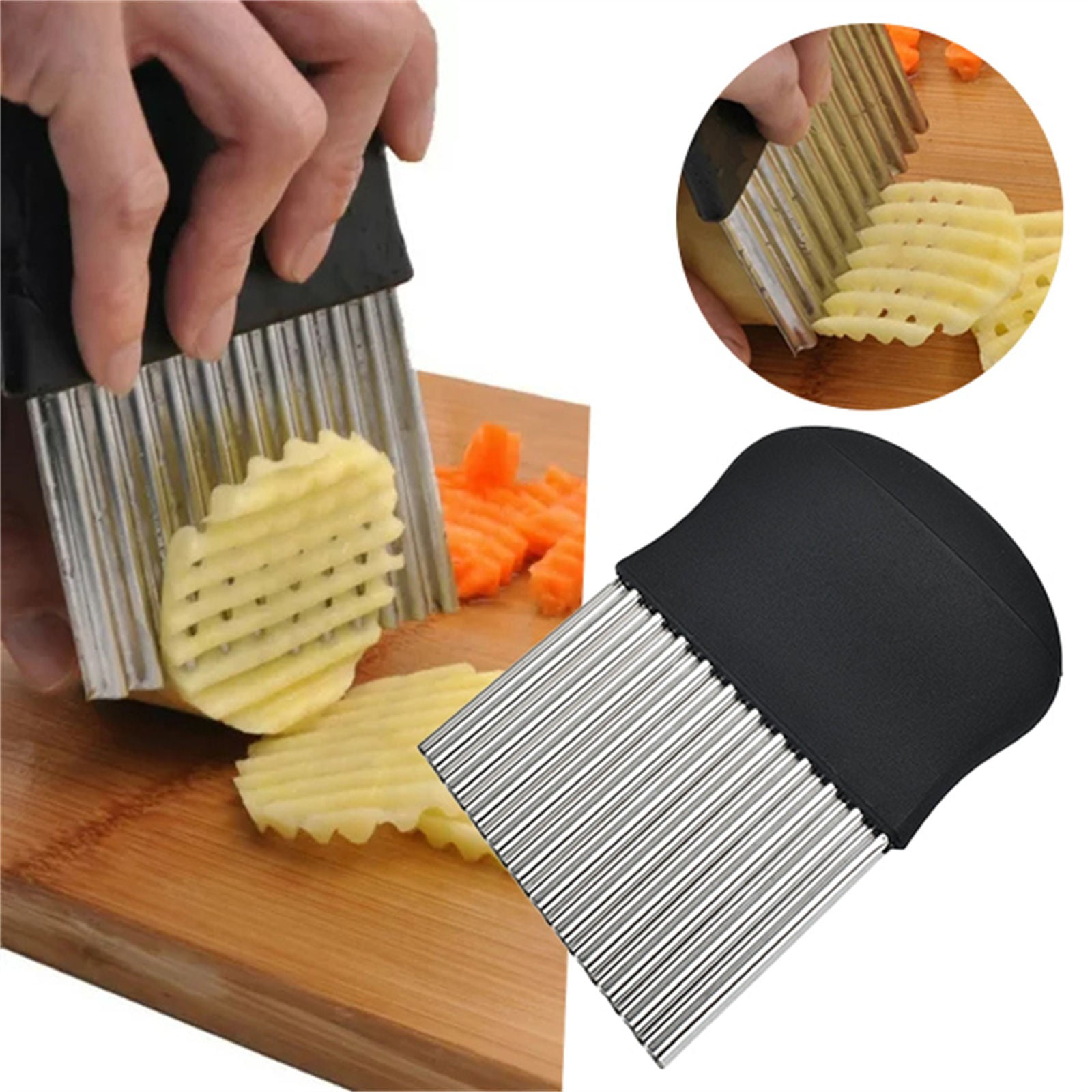 Potato Carrot Vegetable Crinkle Wavy Chopper Cutter French Fry Slicer ...