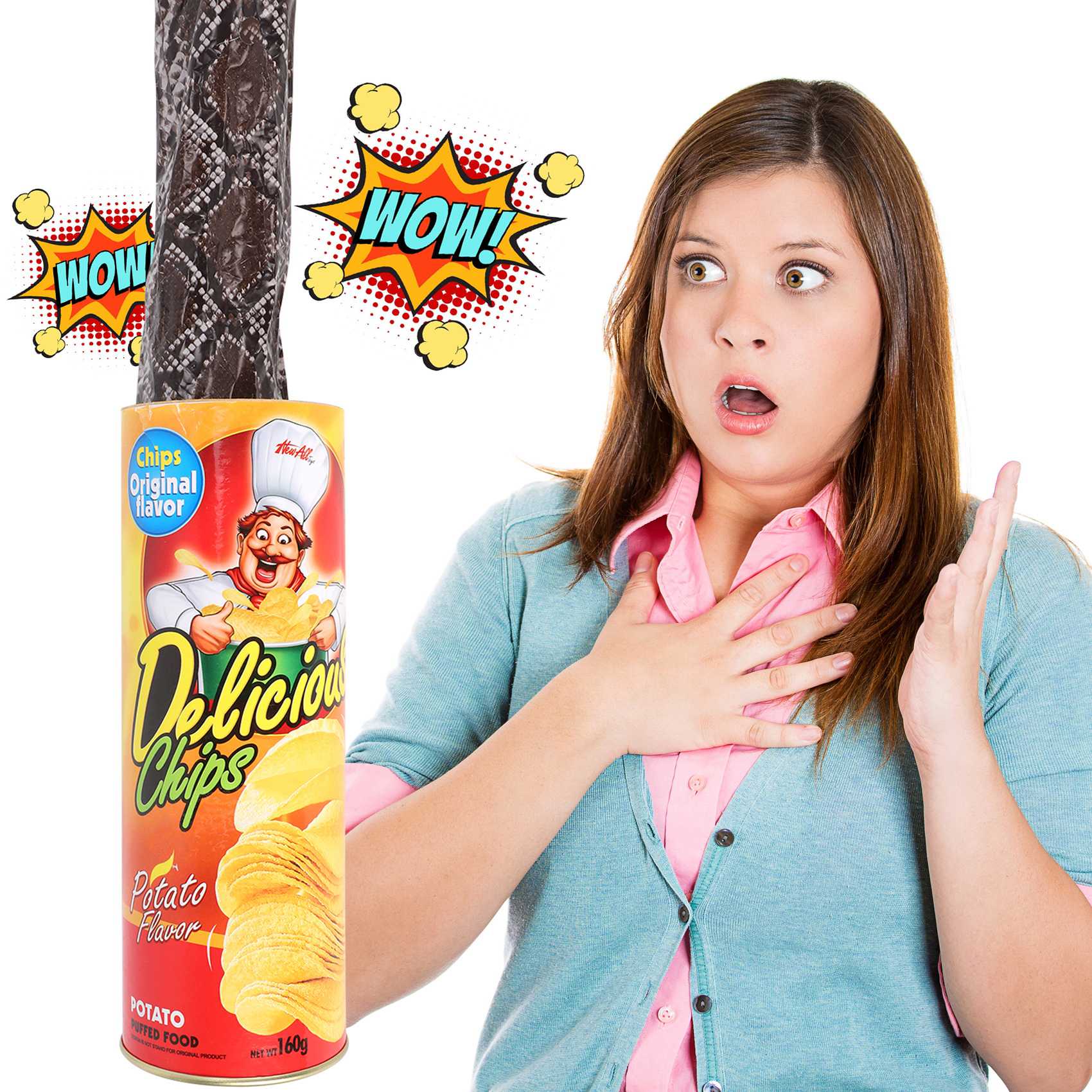 The Potato Chip Snake Can Jump Spring Snake Toy Gift April Fool Day ...