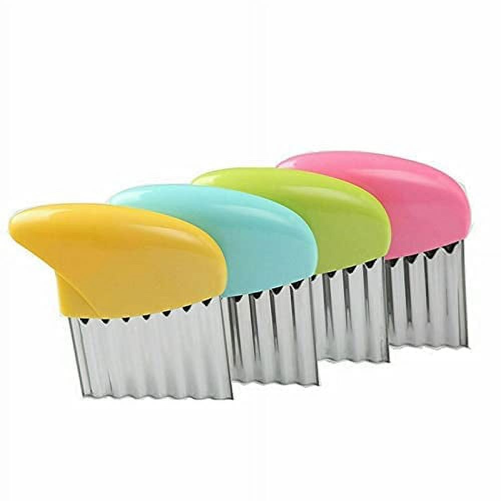 Potato Chipper Stainless Steel Crinkle Slicer Wavy Blade Chips Cutter ...