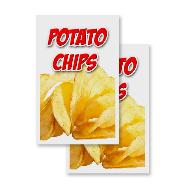 Potato Chips (2-PACK) 24" x 36" Vinyl Decals | Sign Insert Peel & Stick ...