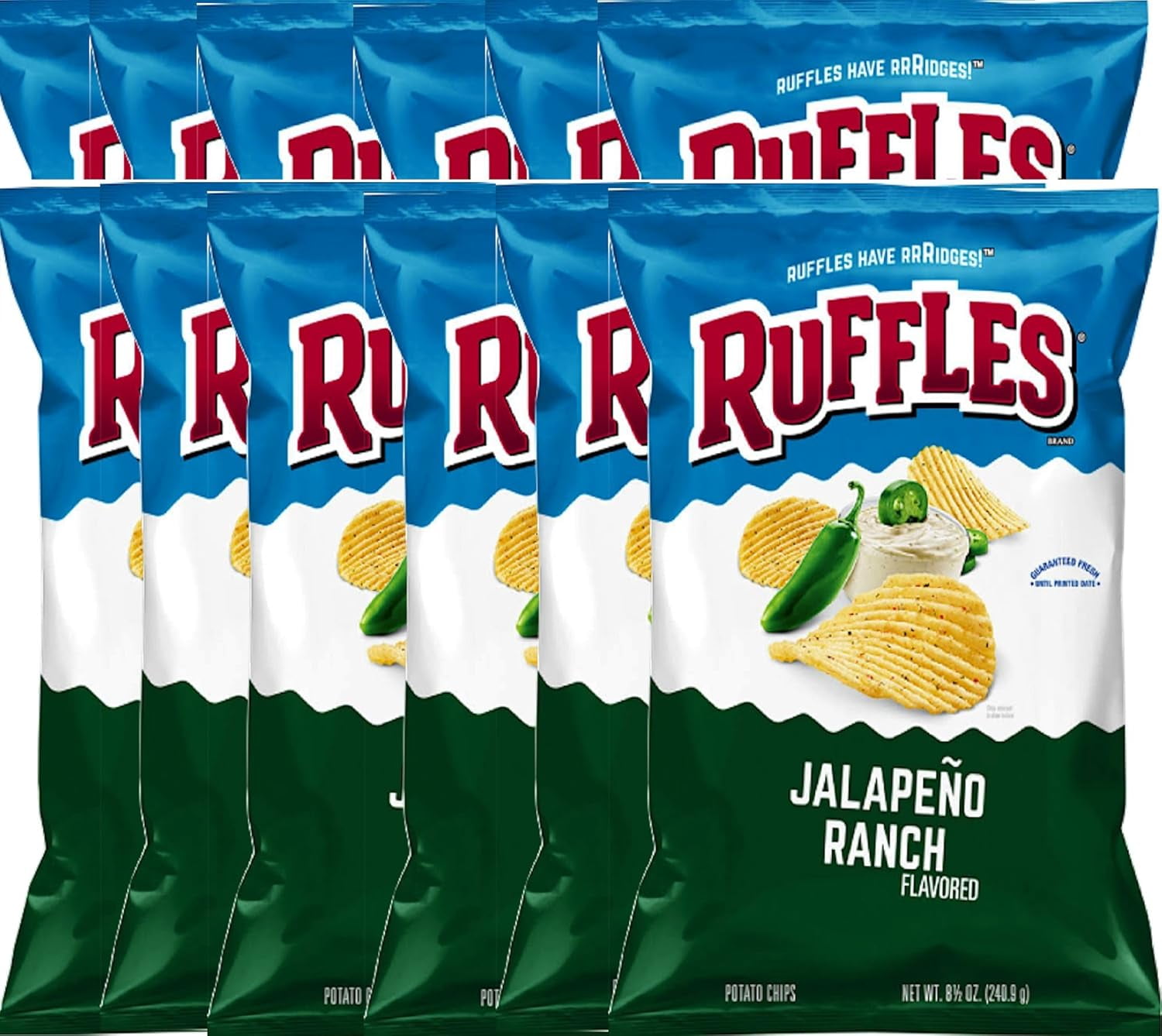 Potato Chips Classic Hot Flavored & Jalapeno Ranch Potato Chips 8.5 Oz ...