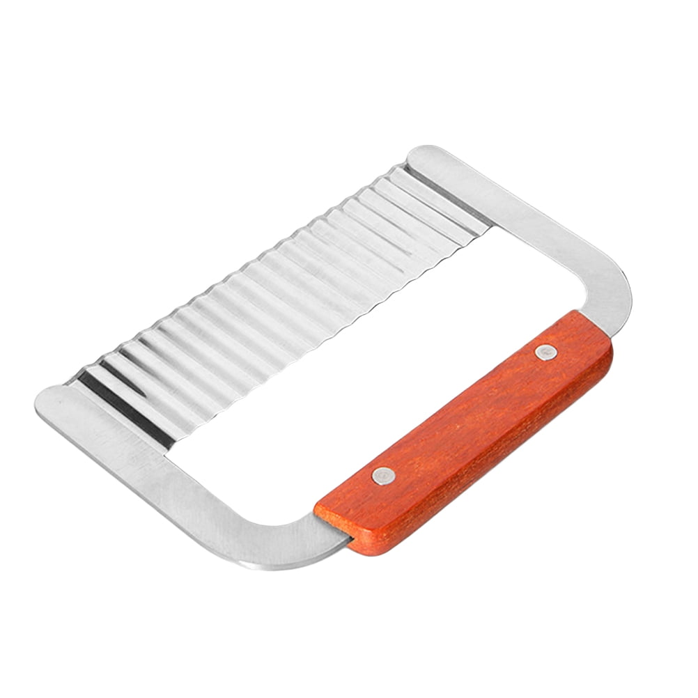 Potato Crinkle Cutter Wavy Mandoline Slicer Fruit Chips Potatoes Wooden ...
