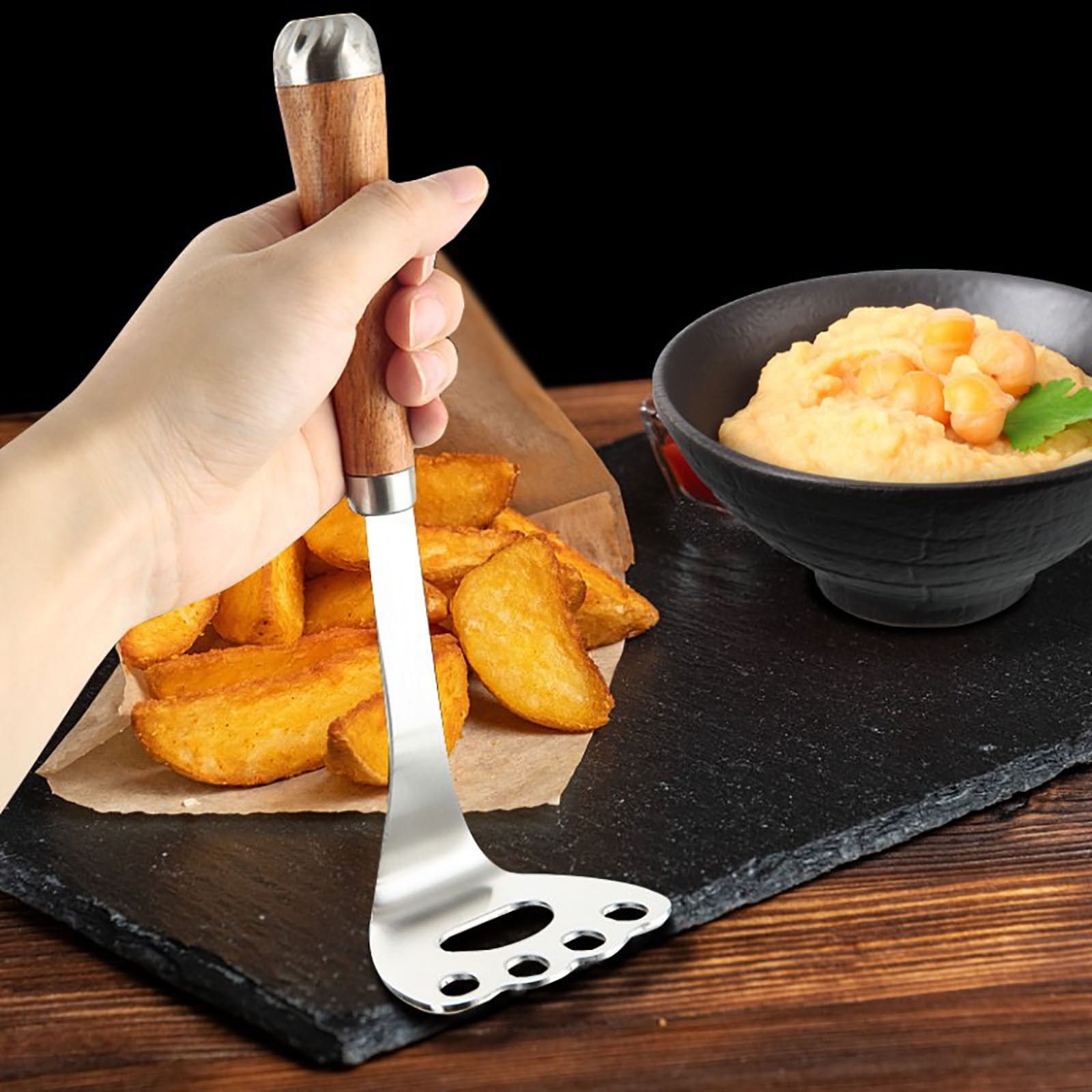 Potato Crusher Stainless Steel Kitchen Tool, Potato Masher Manual Food ...