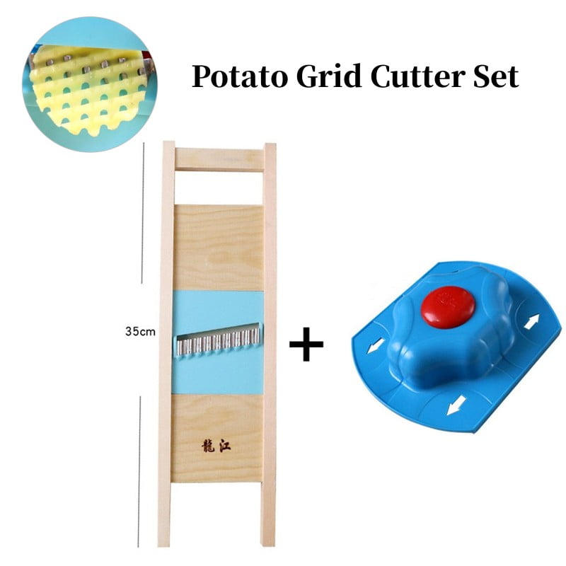 Potato Cutter Solid Wood Potato Grid Slicer Fries Potato Cutter Grid ...