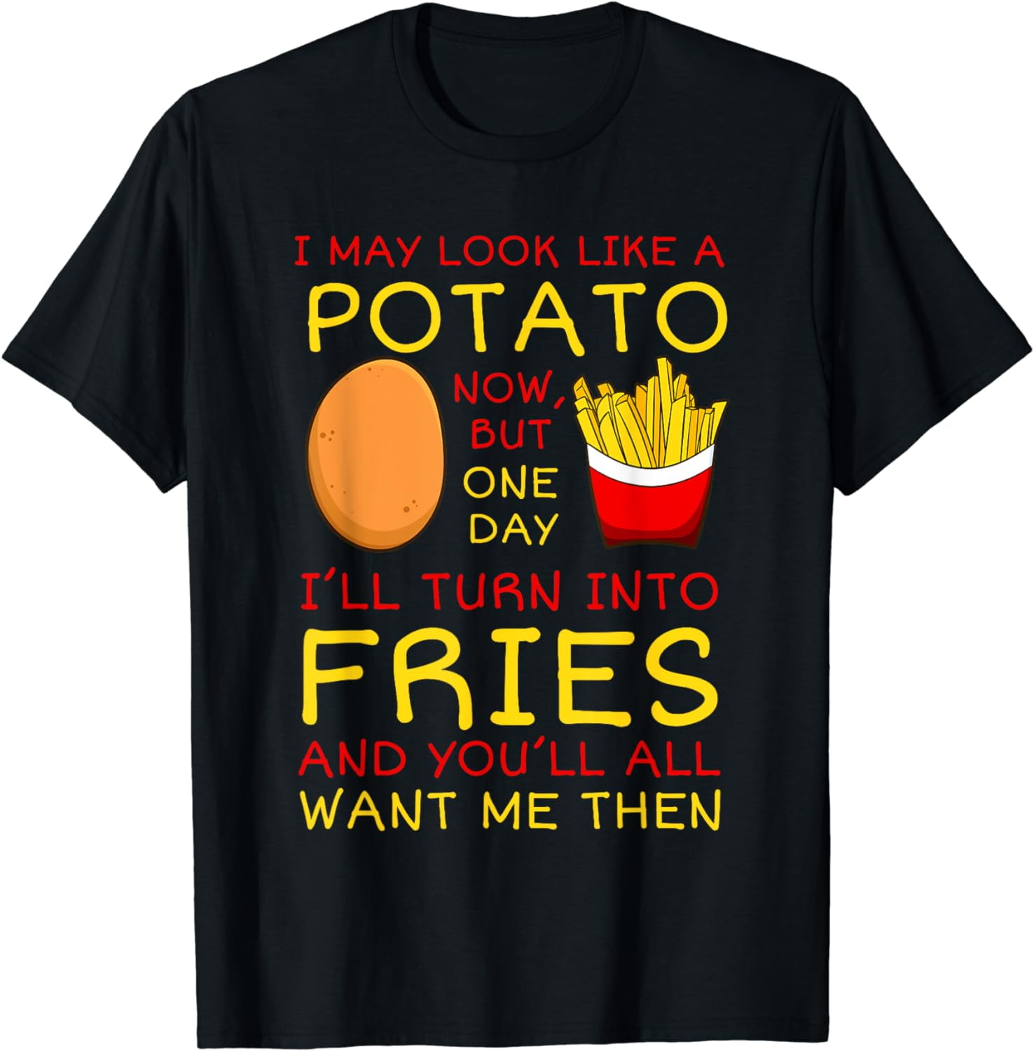 Potato French Fries Spud Root Vegetable Tater Gift Idea T-Shirt ...