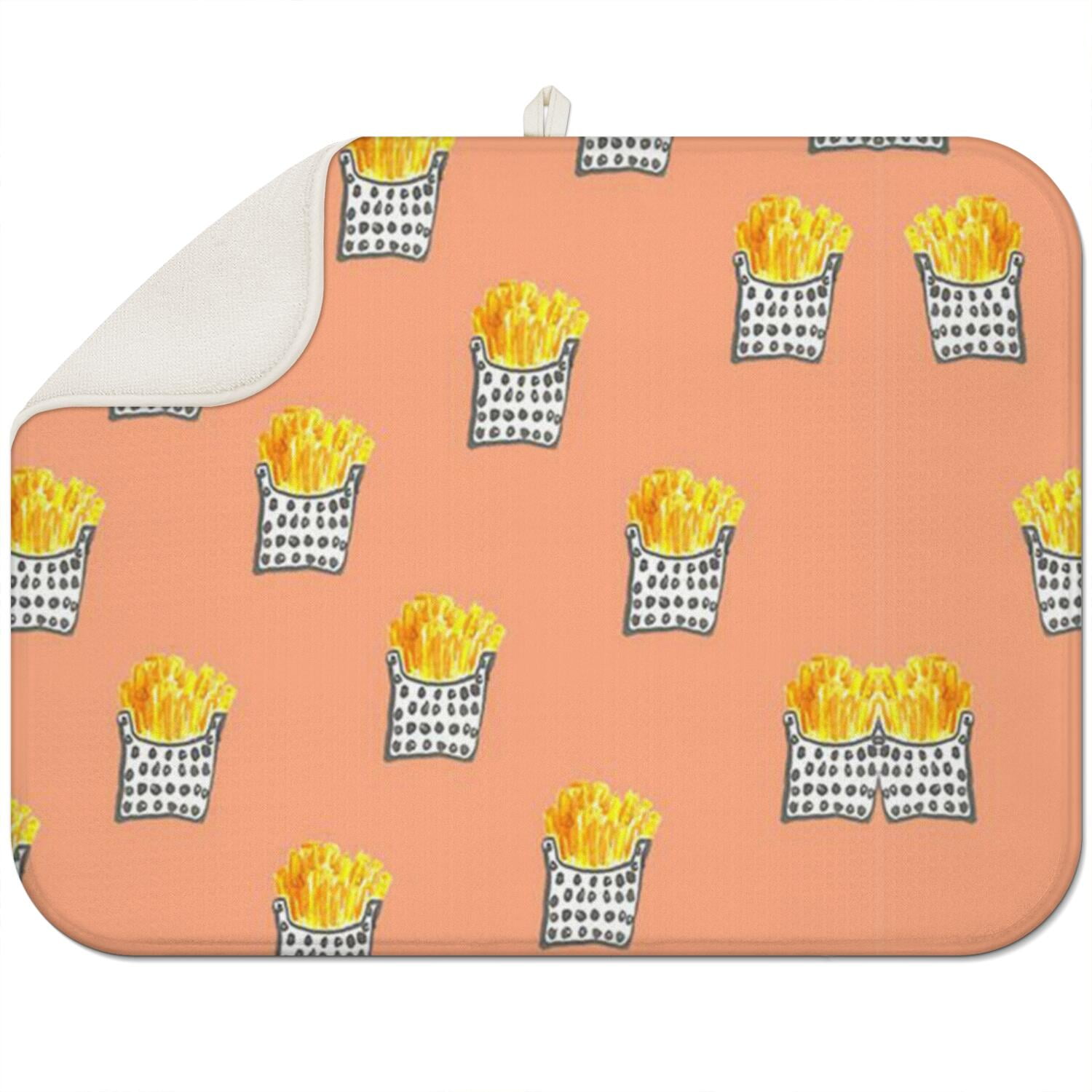 Potato Fries Print Absorbent Drying Mat - 3-Layer Thick Heat Resistant ...