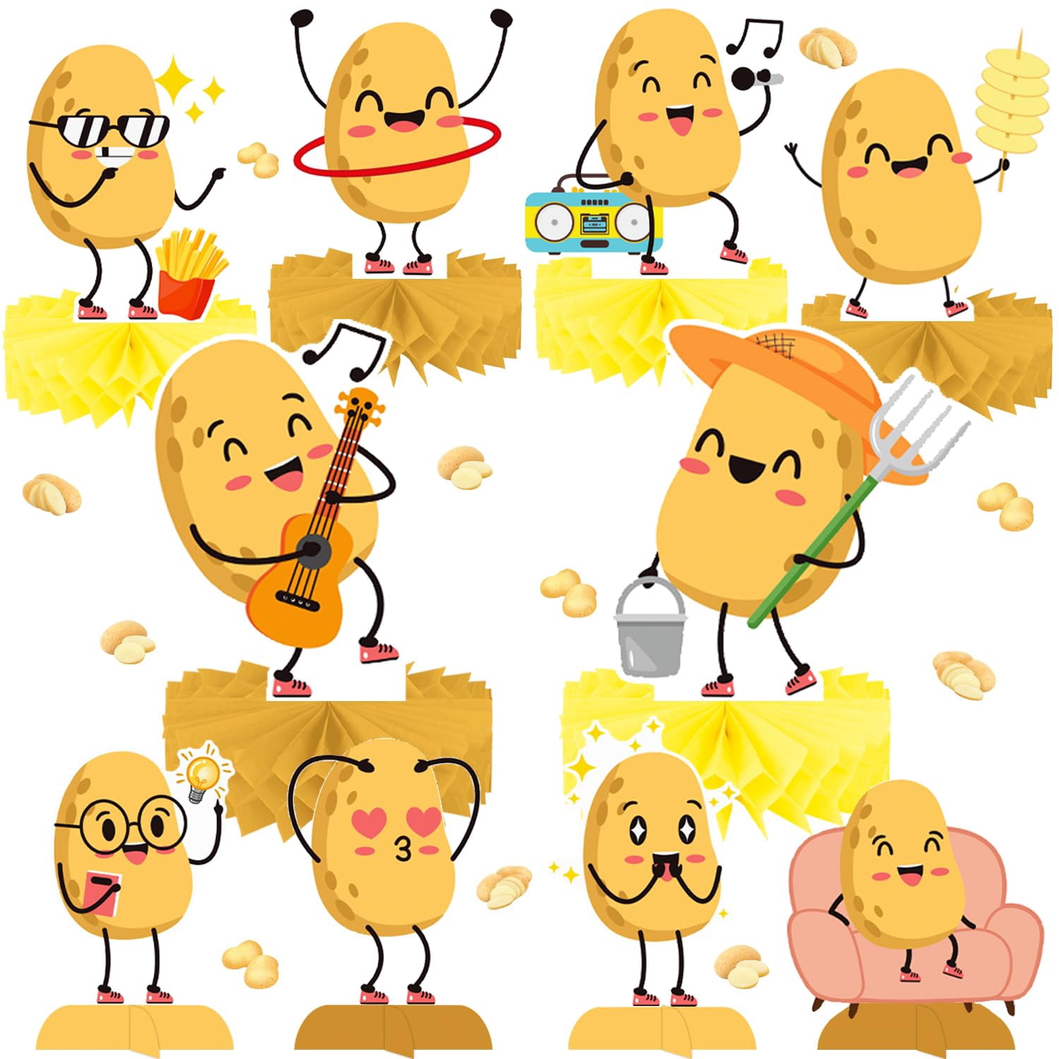 Potato Honeycomb Centerpieces Potato Party Birthday Decorations 12Pcs ...