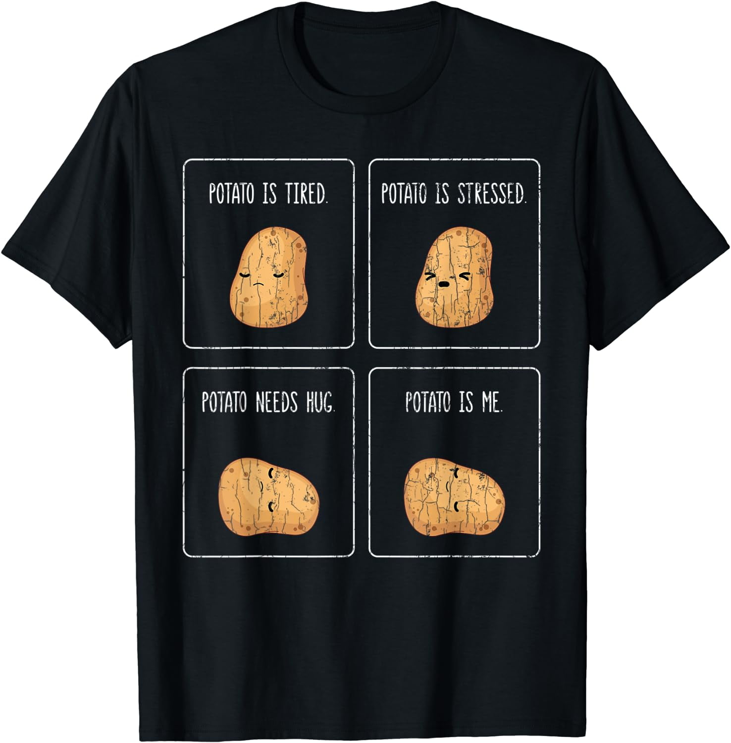Potato Is Me Funny Potatoes Vegetables Chips Eater Graphic T-Shirt ...