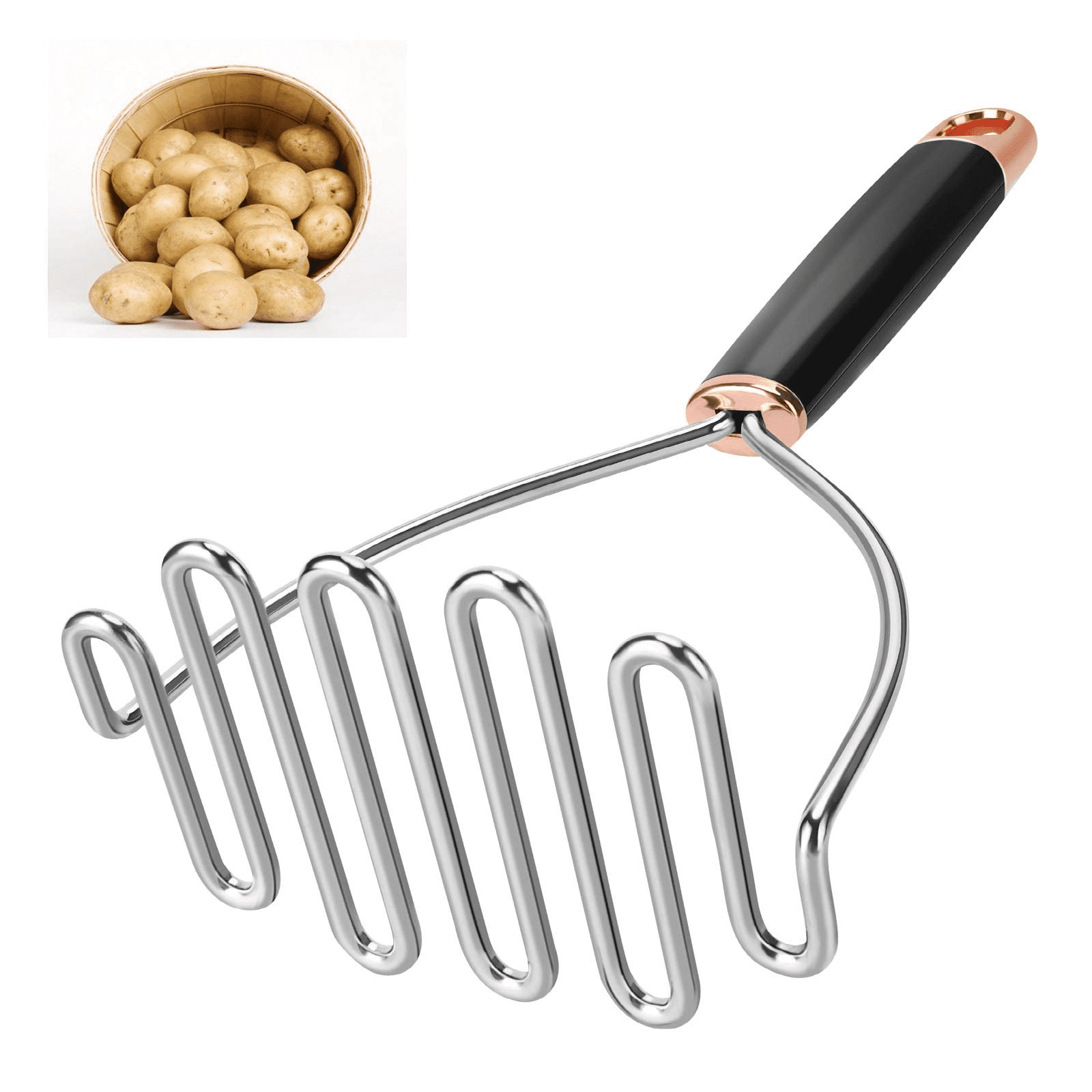 Potato Masher, Potato Masher Stainless Steel, Heavy Duty Mashed ...