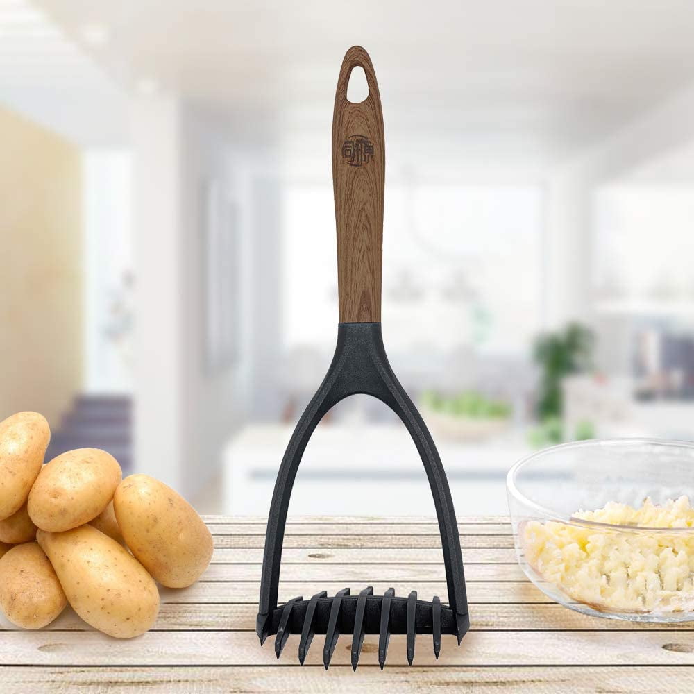 Potato Mashers with Woodlike Soft Touch Handle for cooking-Stylish and ...