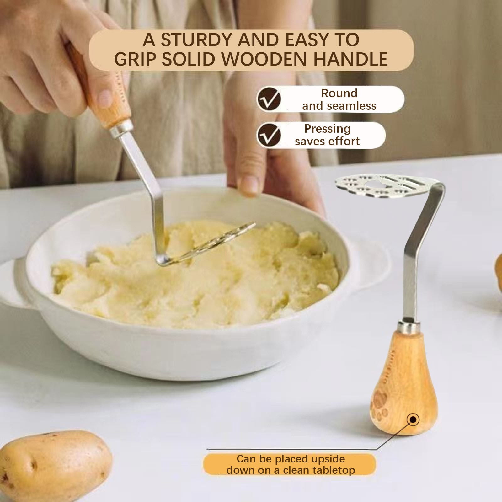 Bksdlh Potato Masher, Fruit Vegetable Smasher, Durable Plastic, for ...