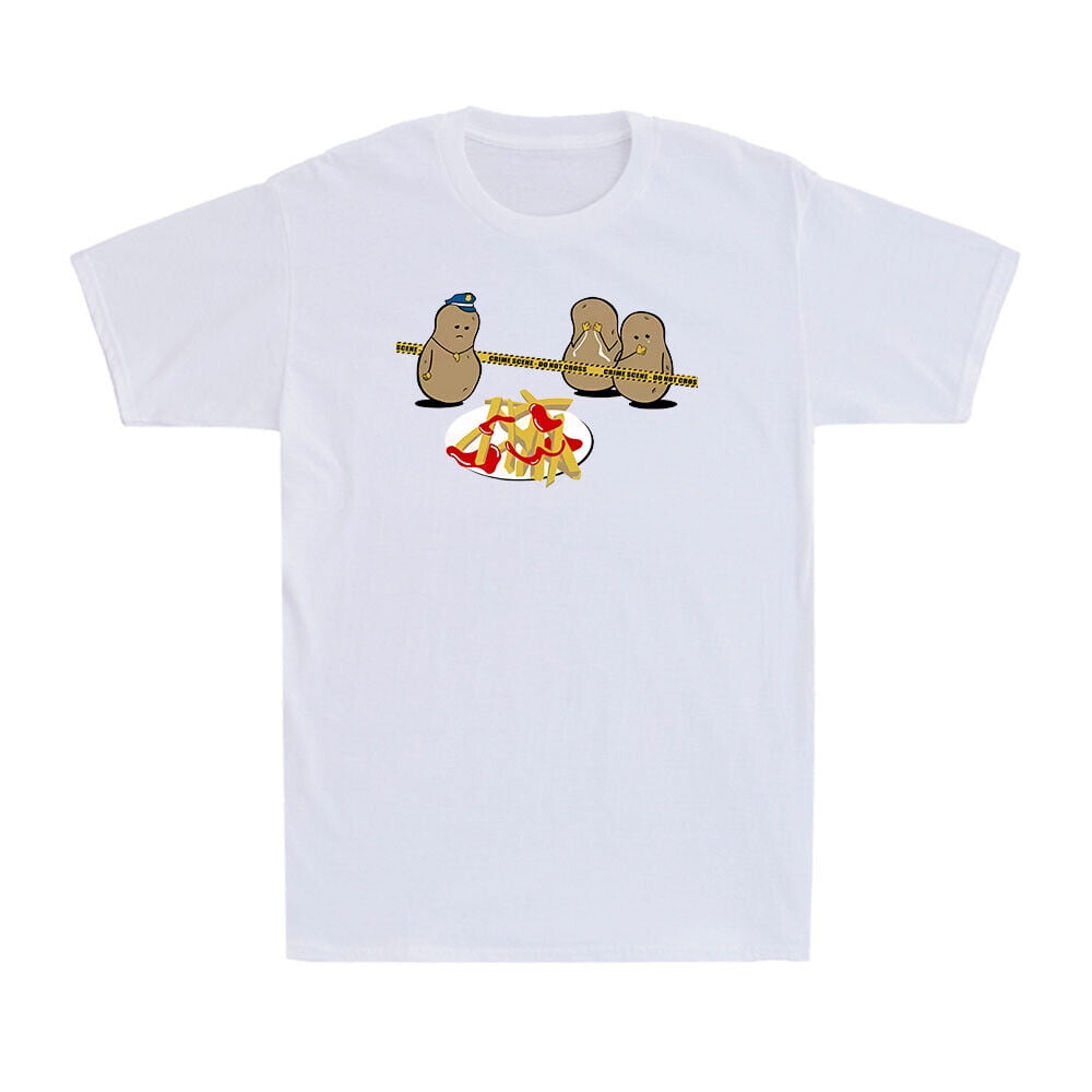 Potato Murder French Fry Food BBQ Chef Cook Baker Funny Men's Cotton T ...