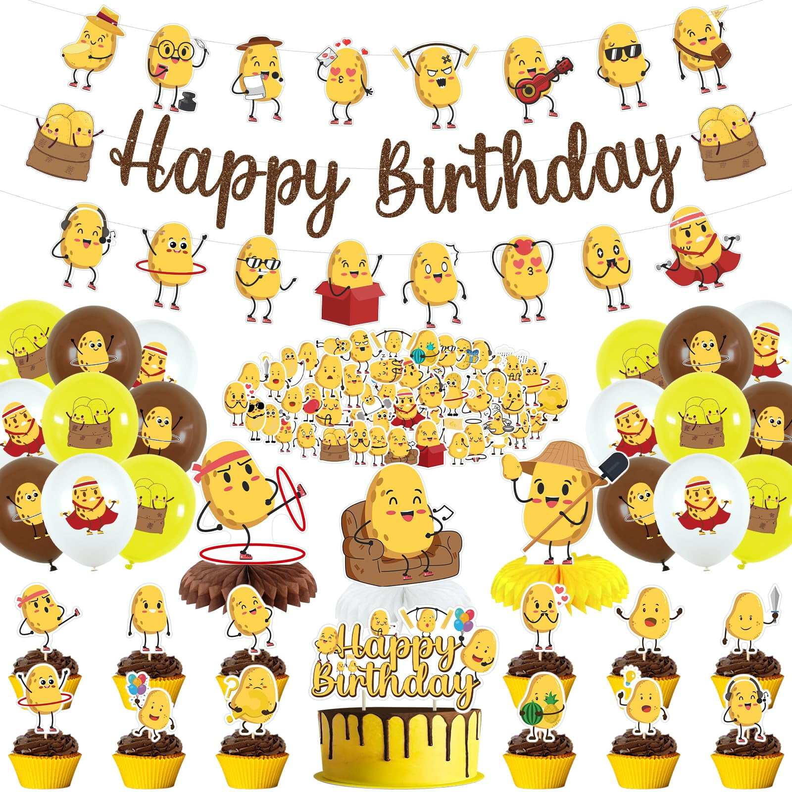Potato Party Decorations,EGSC Cute Potato Party Supplies Includes ...