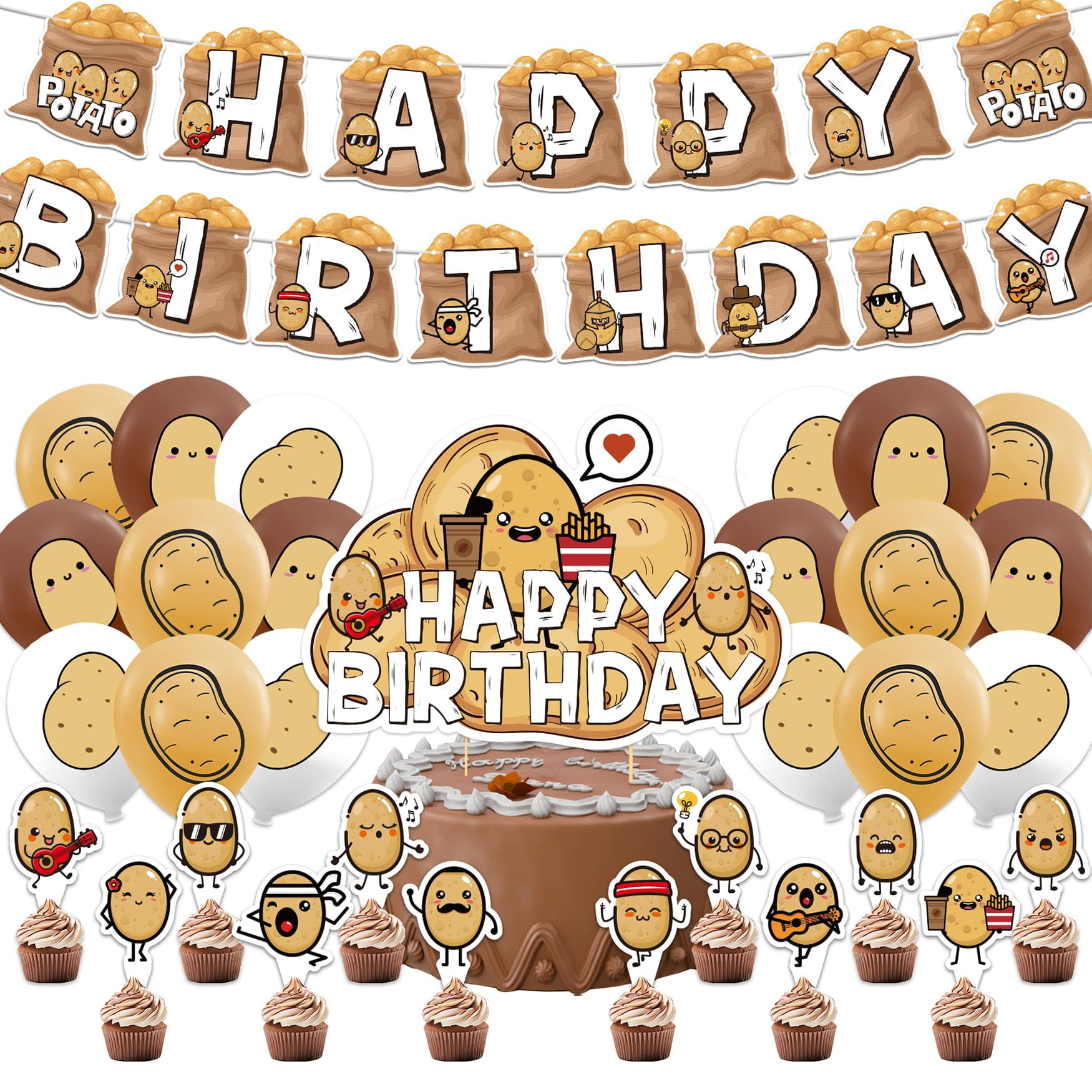 Potato Party Supplies Cartoon Potato Birthday Party Decorations ...