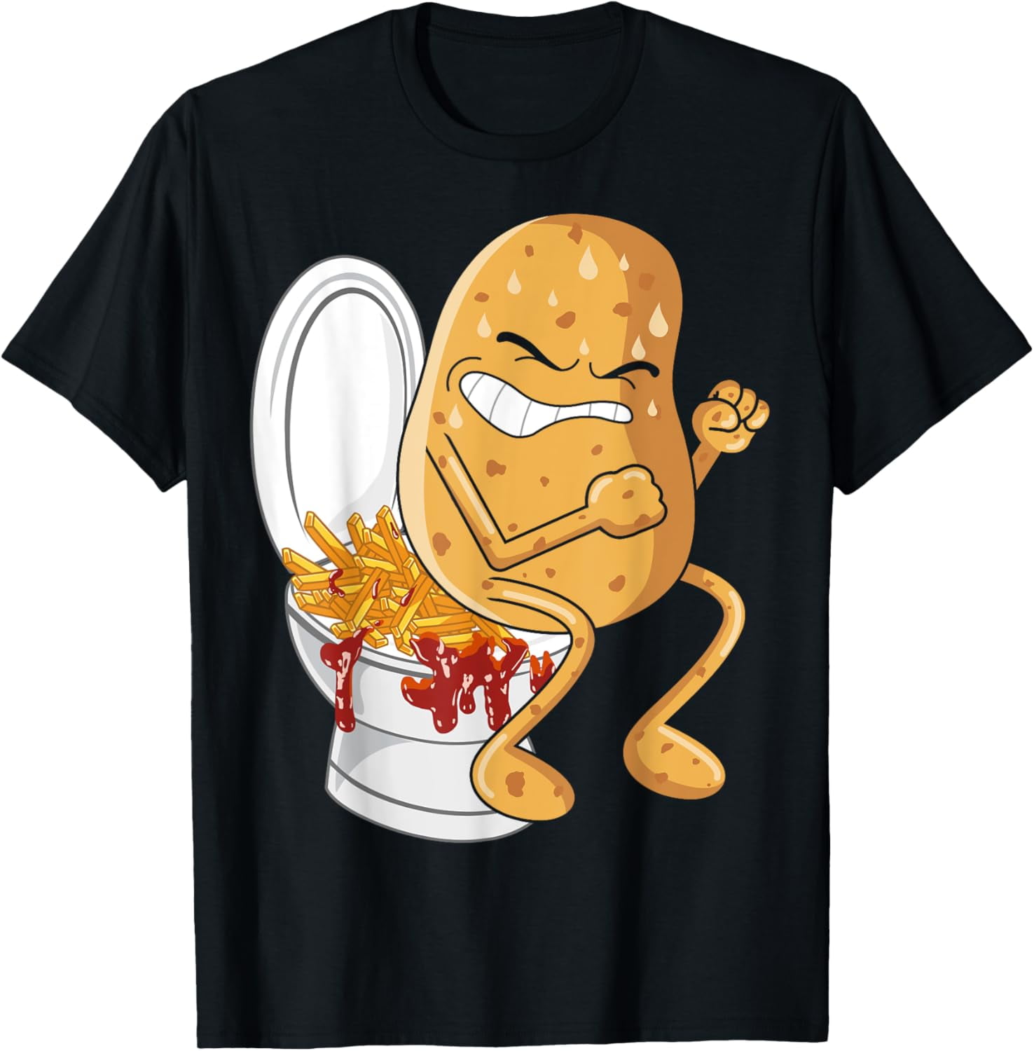 Potato Pooping French Fries Fried Potatoes Food Lover T-Shirt - Walmart.com