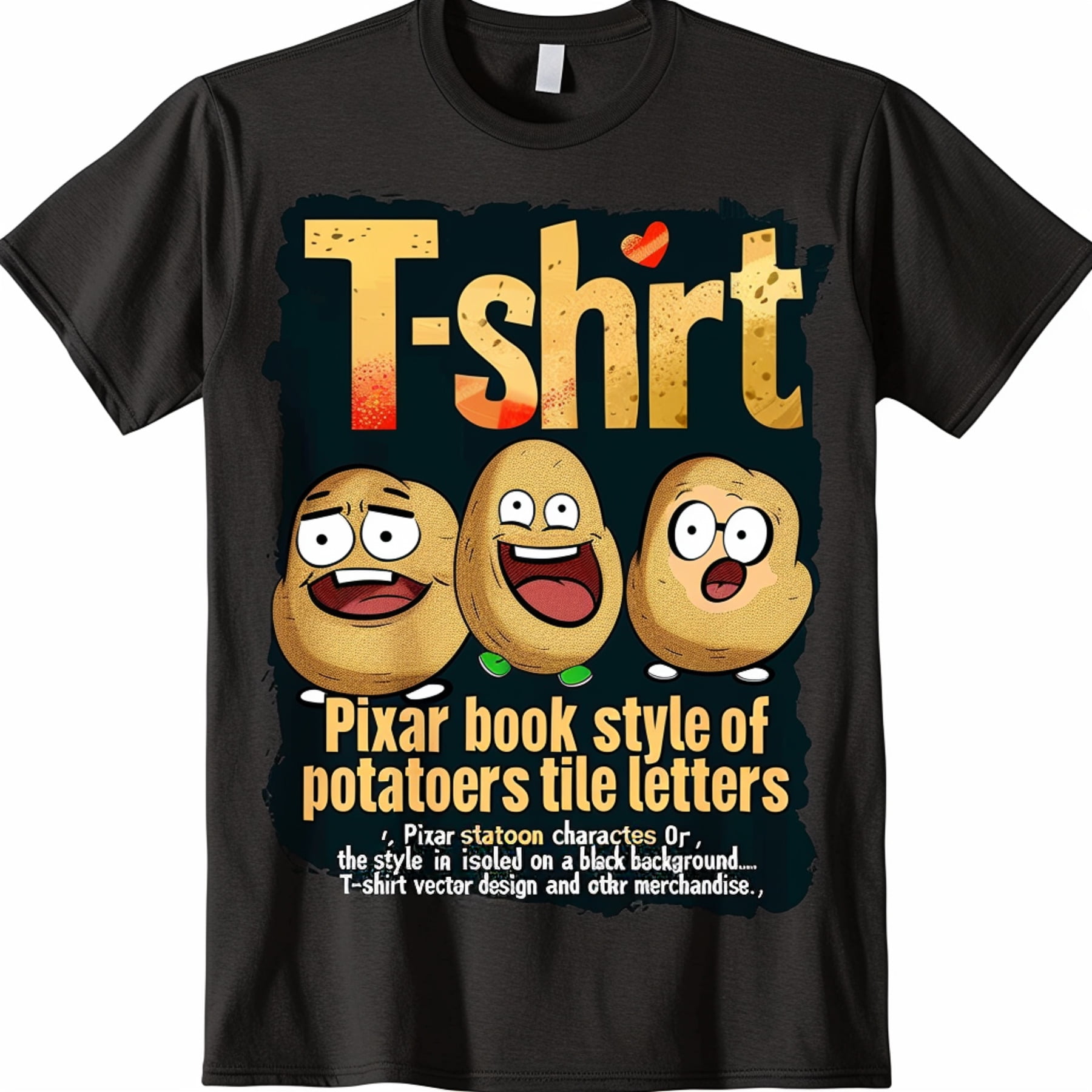 Potato Power: Pacific Sun Potato Squad Bold Comic Style Black TShirt ...