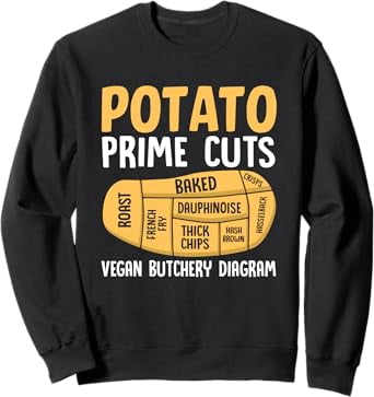 Potato Prime Cuts Spud Life Vegan French Fries Tater Tots Sweatshirt ...