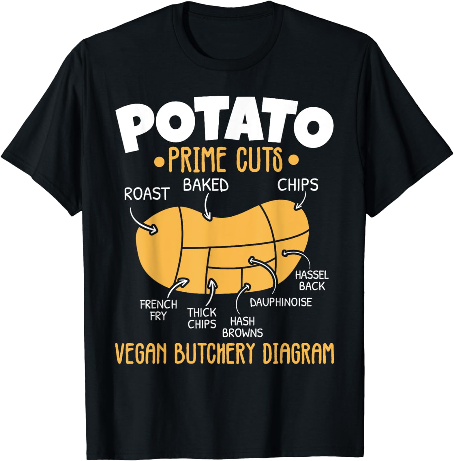 Potato Prime Cuts Spud Life Vegan French Fries Tater Tots T-Shirt ...