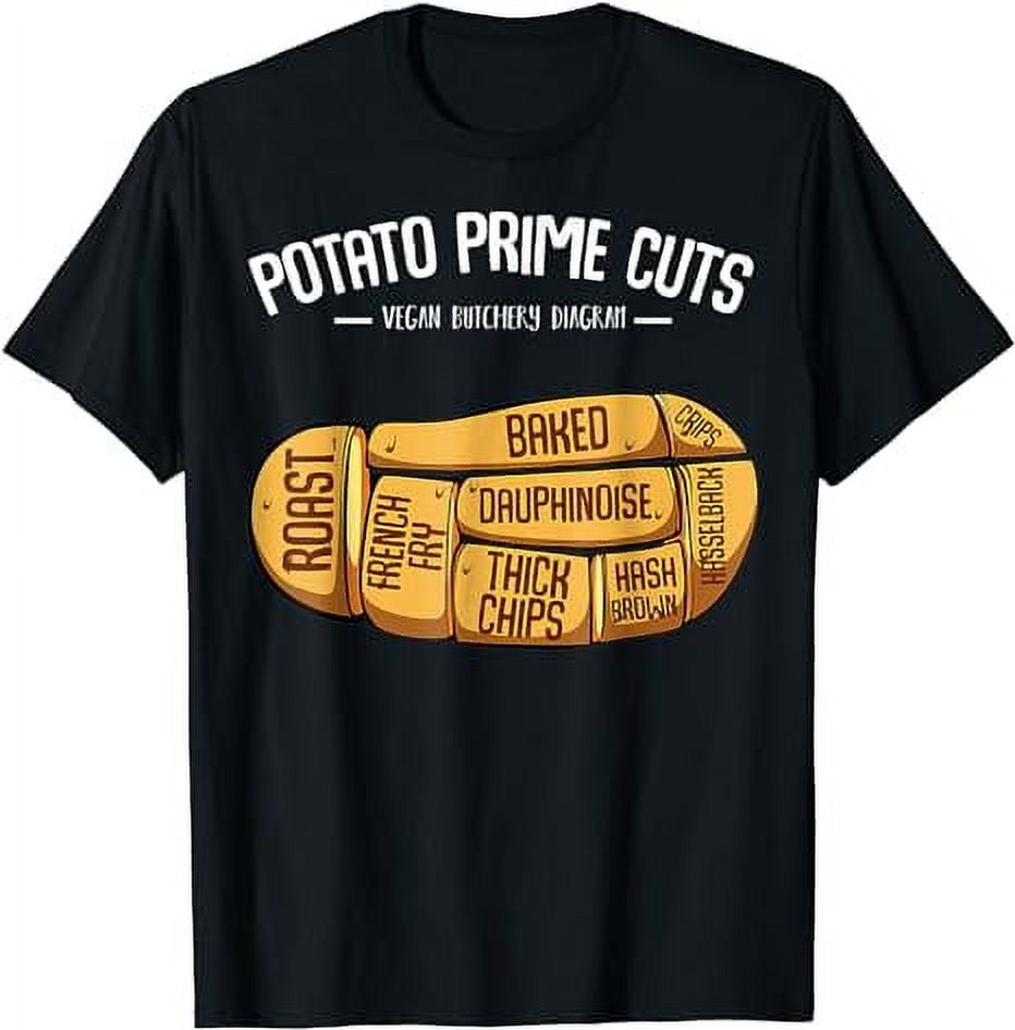 Potato Prime Cuts Vegan Butcher Healthy Food Vegetables T-Shirt ...