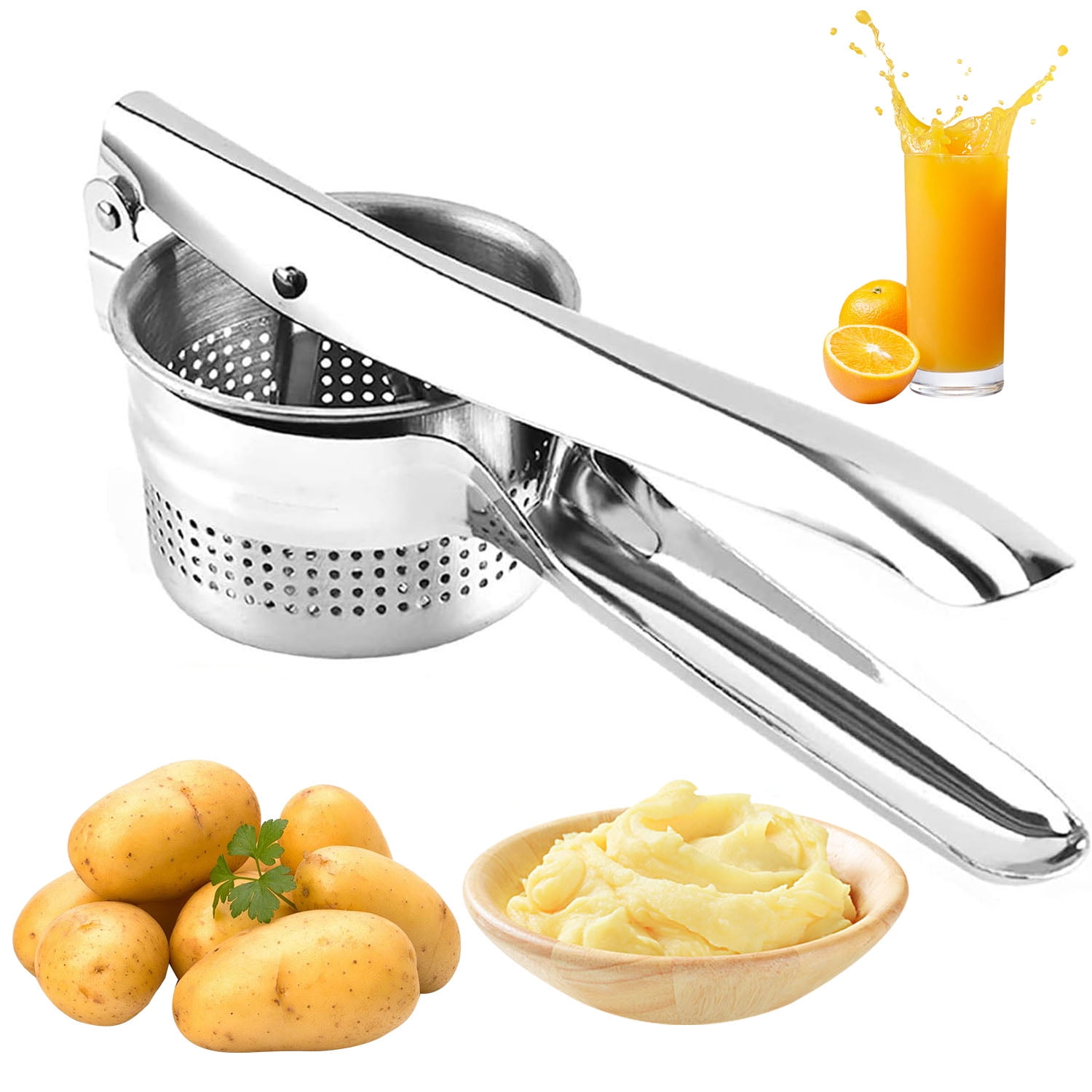 Potato Ricer, Heavy Duty Stainless Steel Potato Masher, Manual Ricer ...