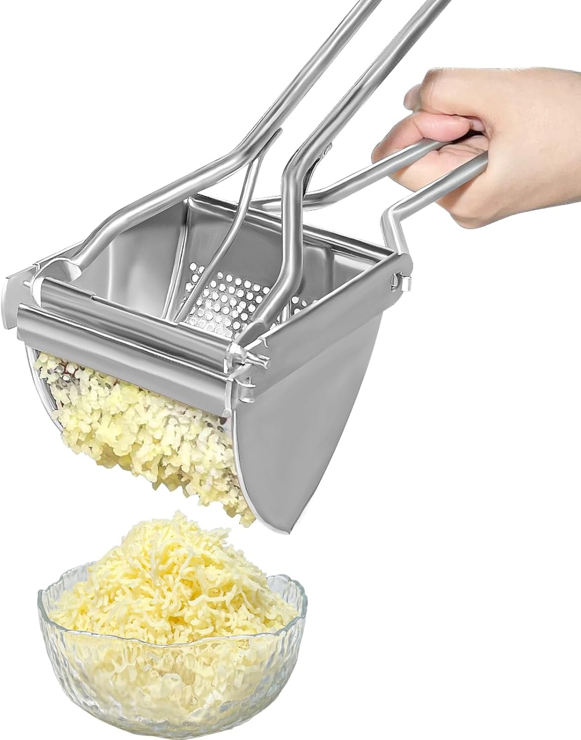 Potato Ricer, Larger 22 oz Heavy Duty Potato Masher Stainless Steel ...