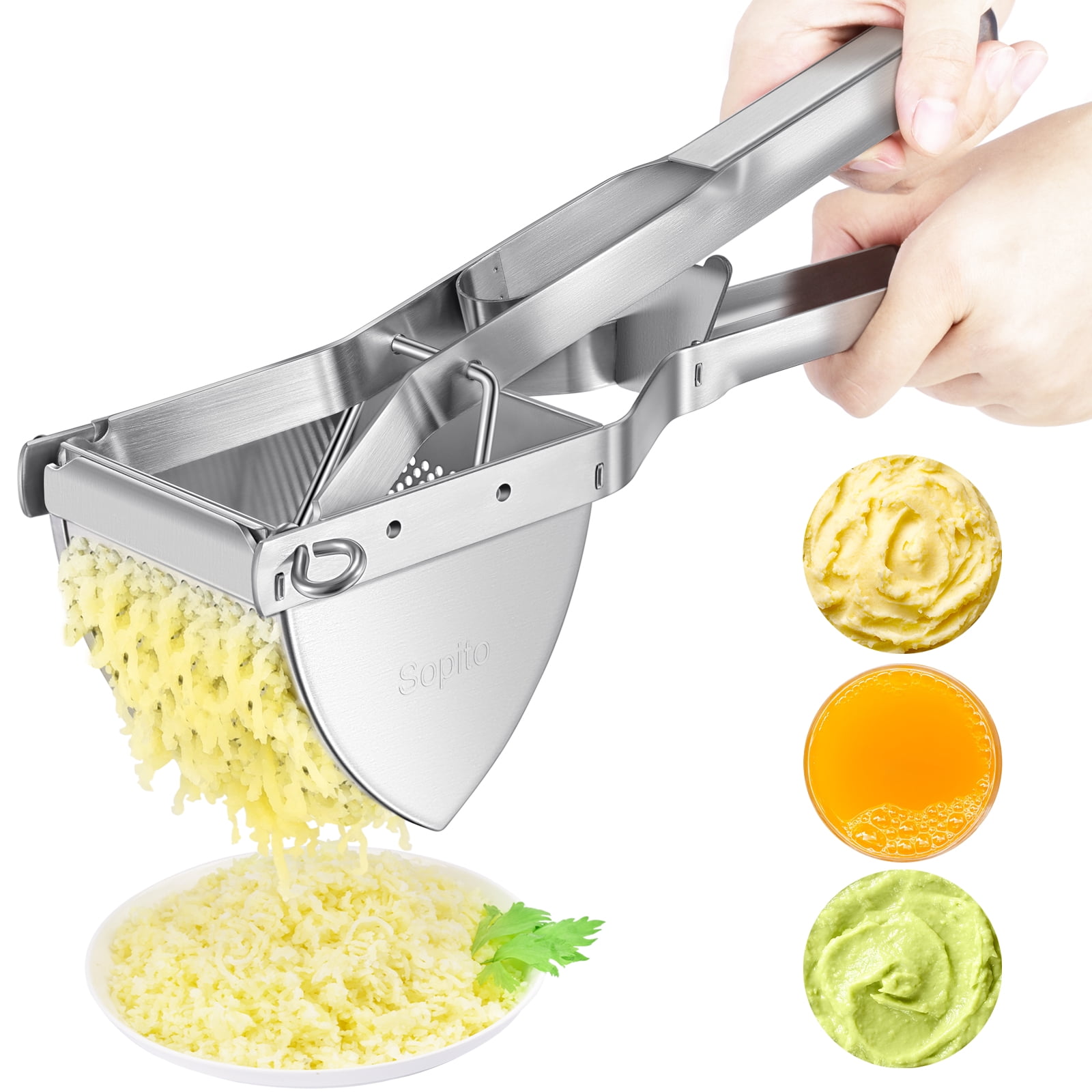 Sopito Potato Ricer, Stainless Steel Non-Slip Grip Potato Masher for ...
