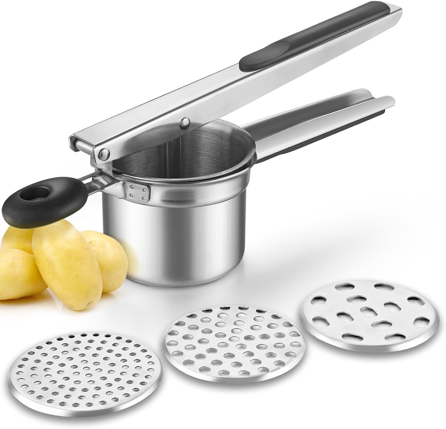 Potato Ricer, Stainless Steel Fruit and Vegetables Masher Food Ricer ...