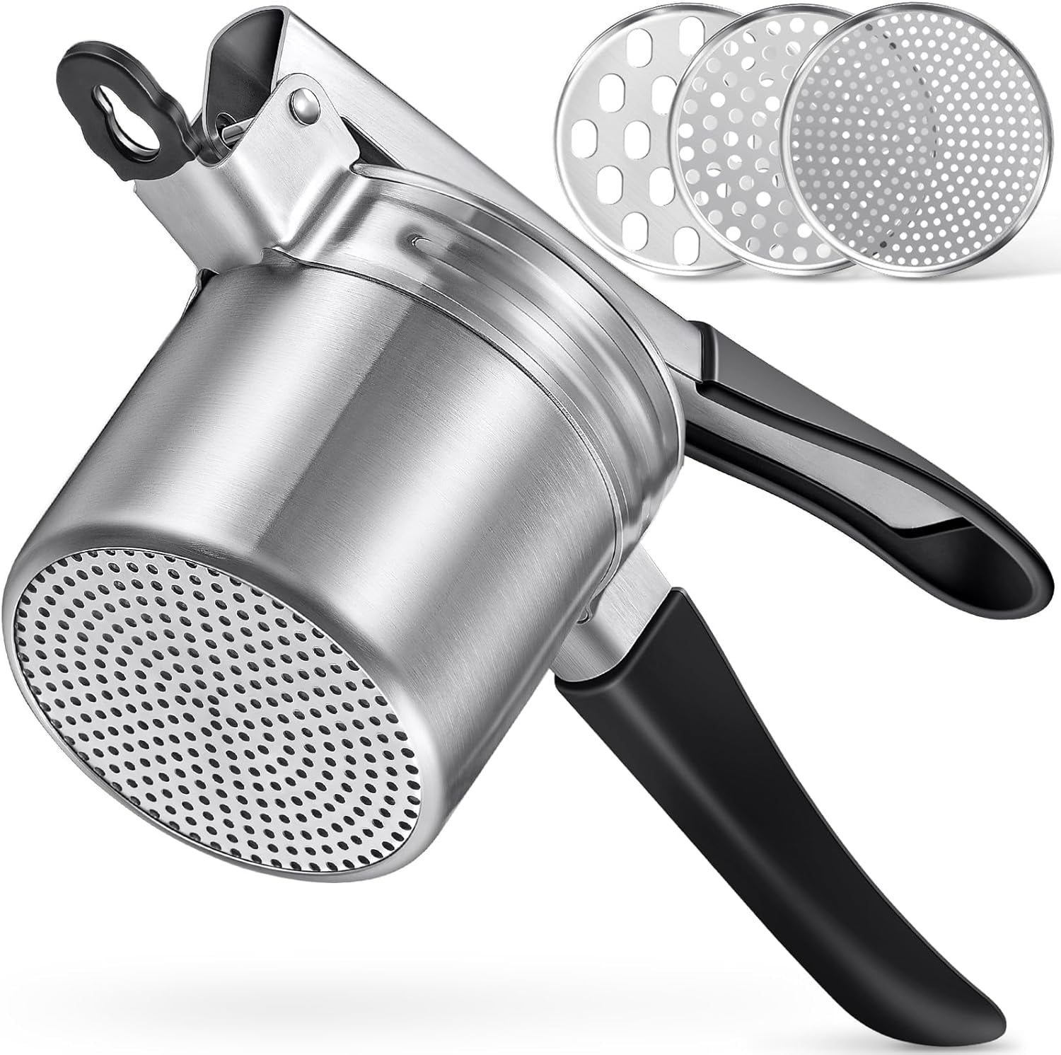 Potato Ricer, Upgraded Stainless Steel Potato Masher with 3 ...