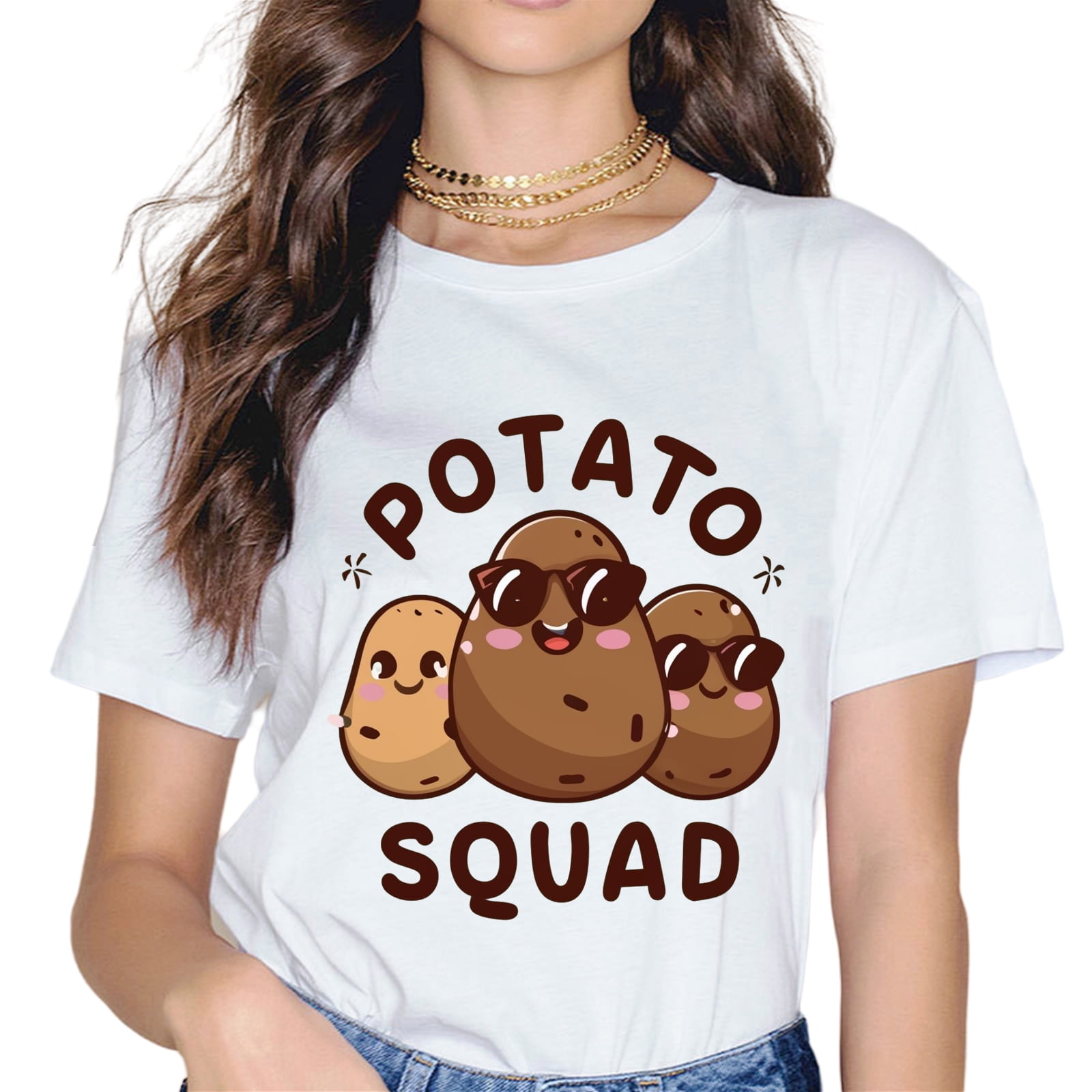 Potato Squad Vegan Vegetarian Friend Team Vegetable T-Shirt - Walmart.com