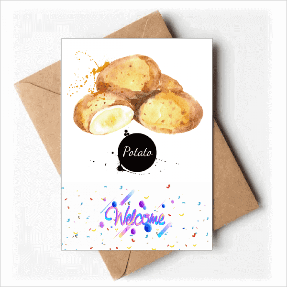Potato Vegetable Tasty Healthy Watercolor Welcome Back Greeting Cards ...