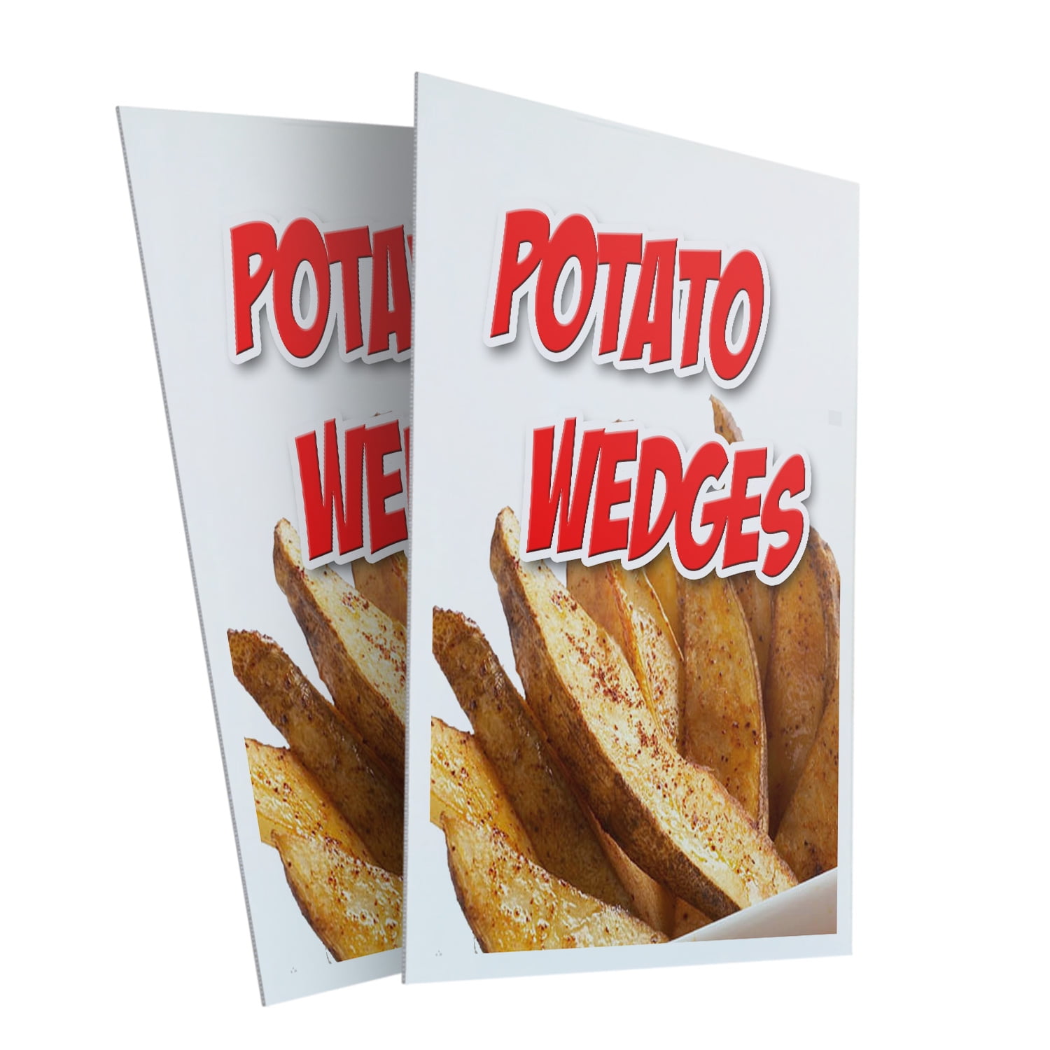 Potato Wedges (2-PACK) 24" x 36" Plastic Signs | Sign Insert 4mm ...