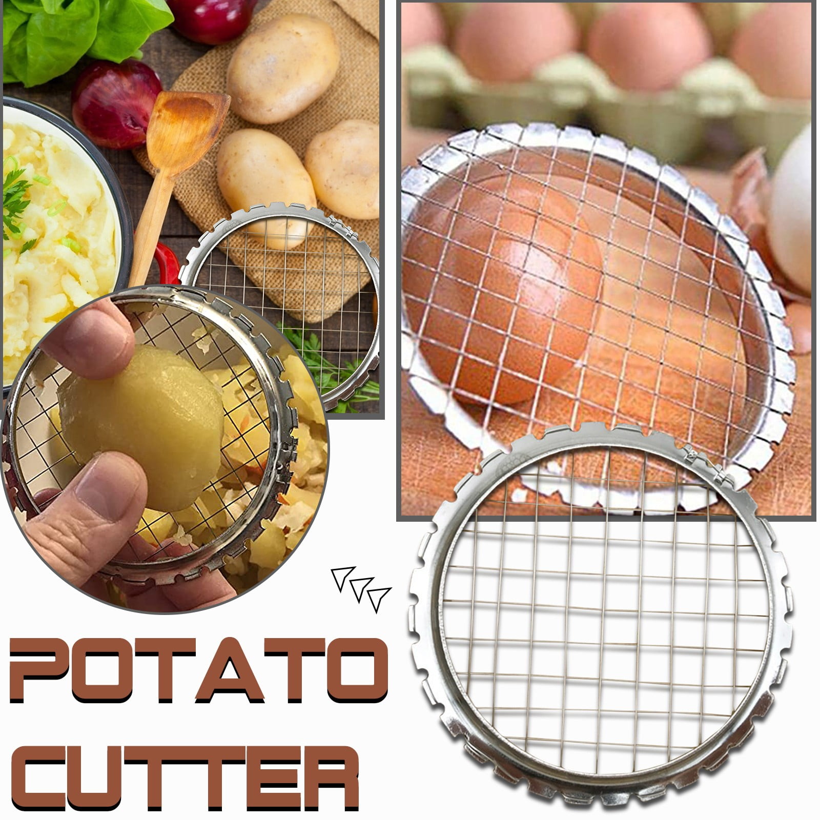 Potato cutter, stainless steel manual potato chopper, egg slicer, egg ...