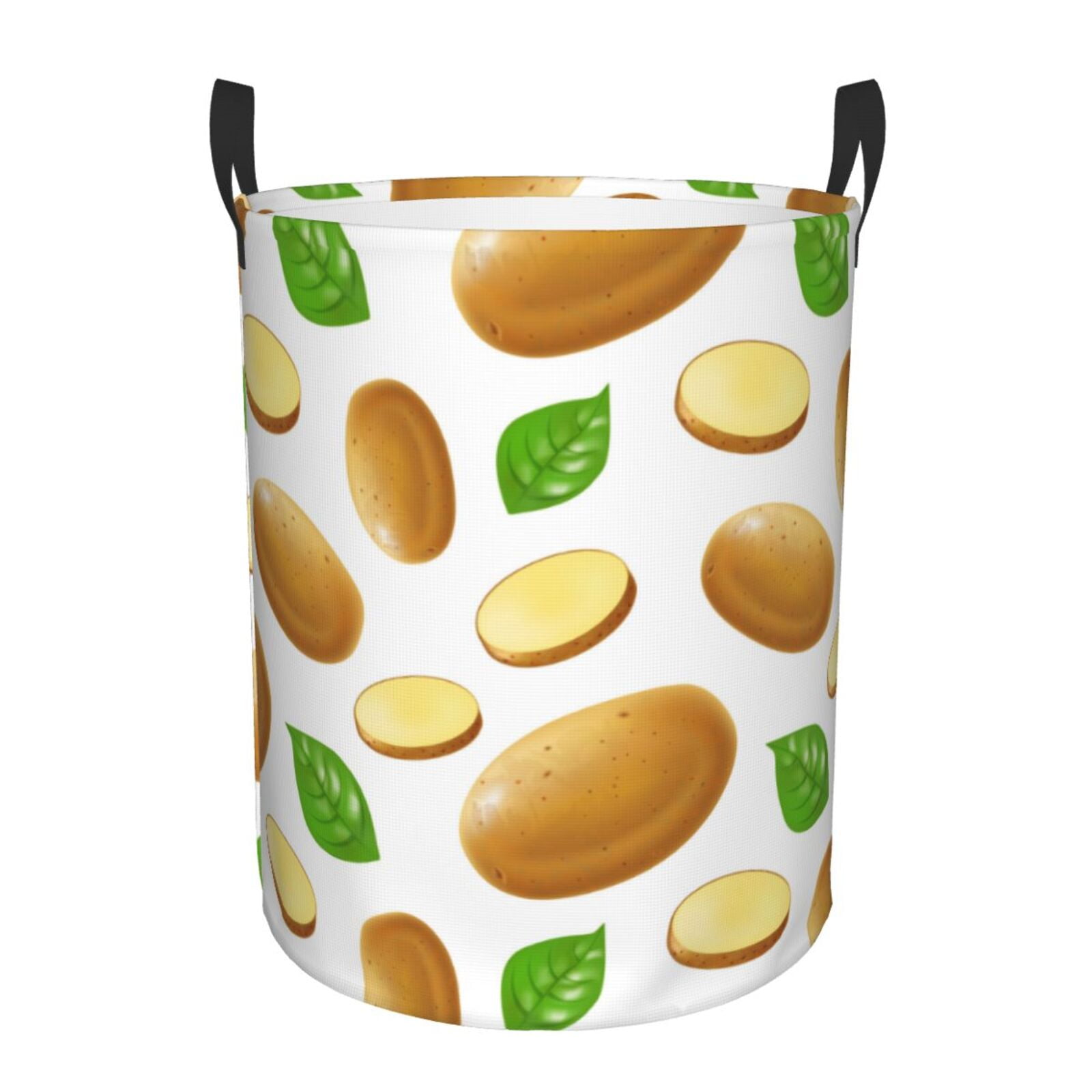 Potato leaf cartoon Laundry Basket with Handles - Freestanding Laundry ...