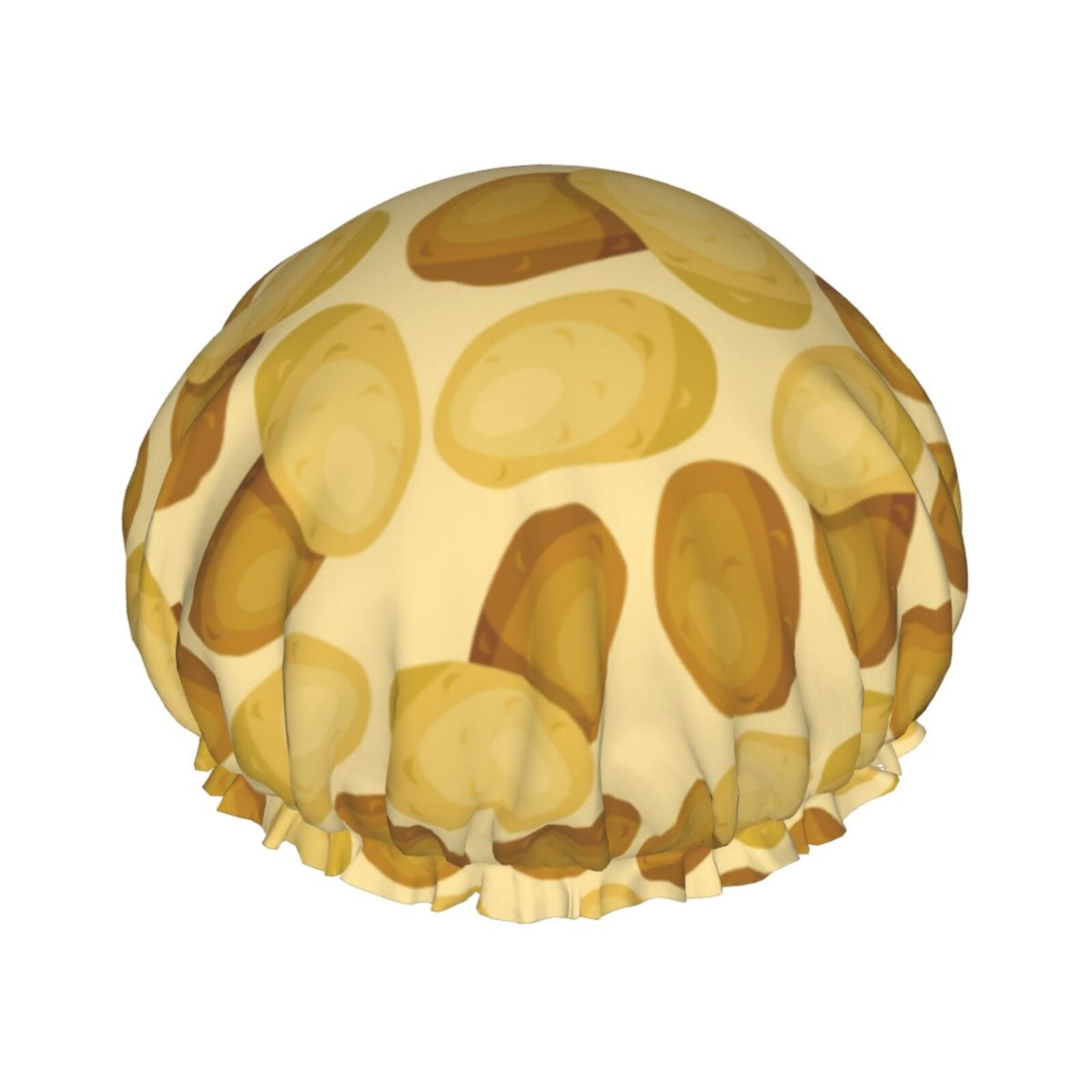 Potato print Shower Cap, Reusable Bath Hair Hat for all Hair Lengths ...
