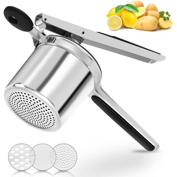 Potato ricer, Heavy Duty Ricer for Mashed Potatoes, Large Potato Masher ...