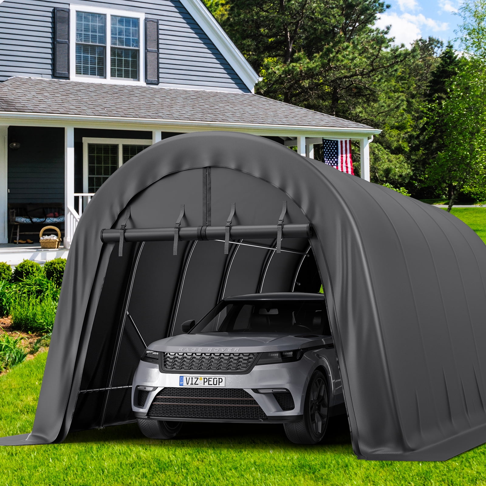 Poteban 12x20 FT Heavy Duty Carport,Round Style Portable Garage ...