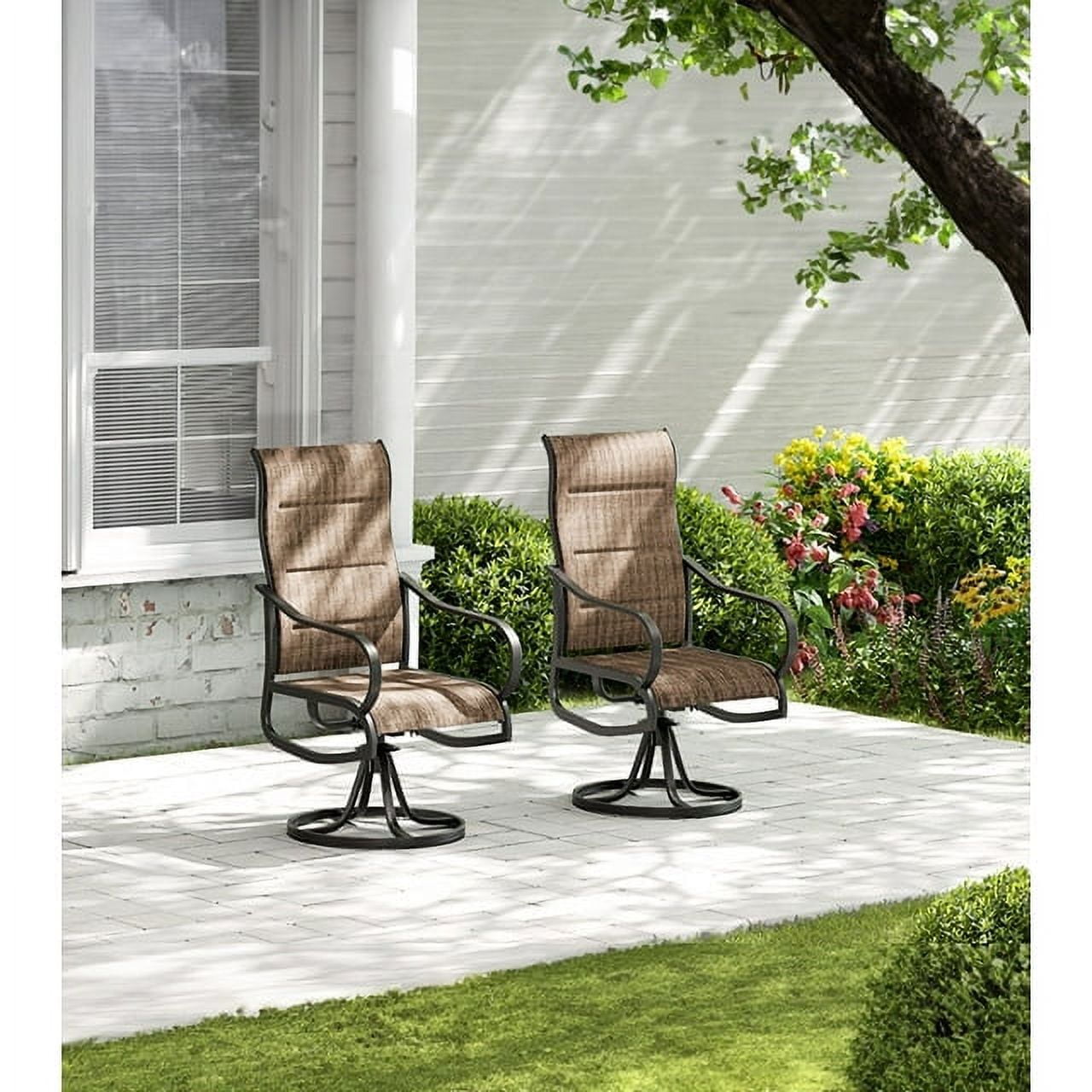 Poteban High Back Outdoor Dining Chairs Set of 4, All Weather Swivel ...