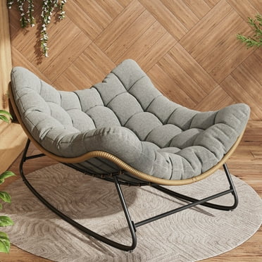 RADIATA Outdoor Indoor Papasan Rocking Chair 2PCS Oversized Wicker ...