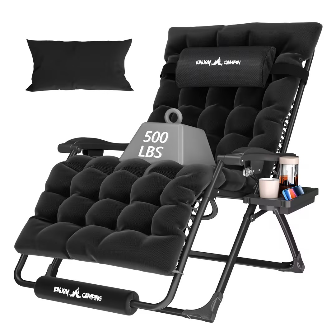 Techmilly Oversized Zero Gravity Chair Set of 1, 29In XL Lawn Chair ...