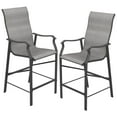 Poteban Patio Swivel Bar Stools Chair of 2, Outdoor Bar Height Set, All ...