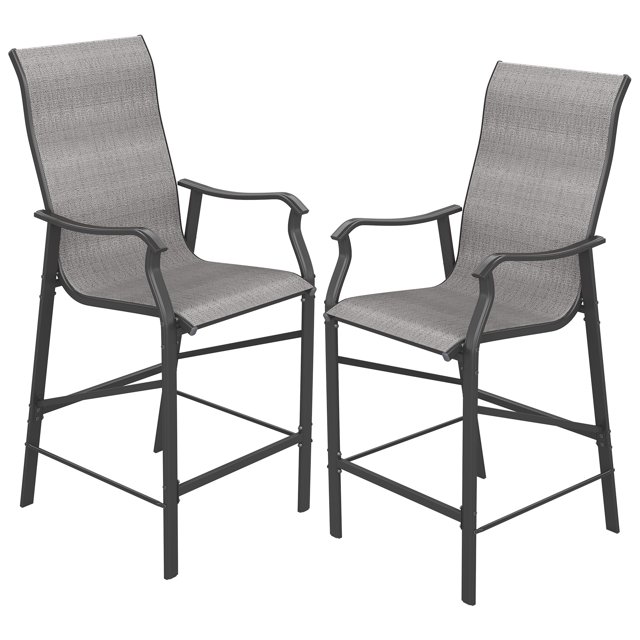Poteban Patio Swivel Bar Stools Chair of 2, Outdoor Bar Height Set, All ...