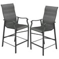 Poteban Patio Swivel Bar Stools Chair Of 2 Outdoor Bar Height Set All