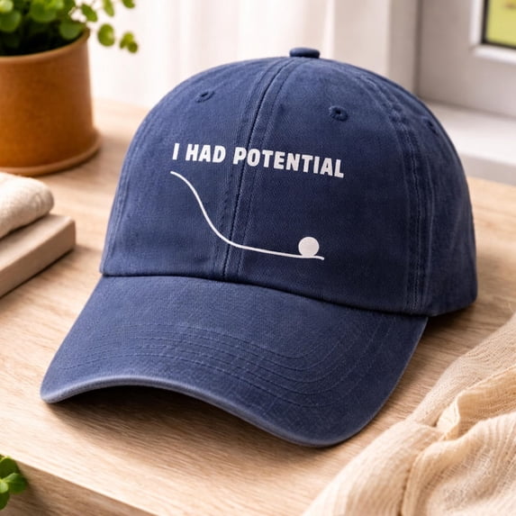 Potential Quote Embroidered Washed Cotton Baseball Cap, Project Hail ...