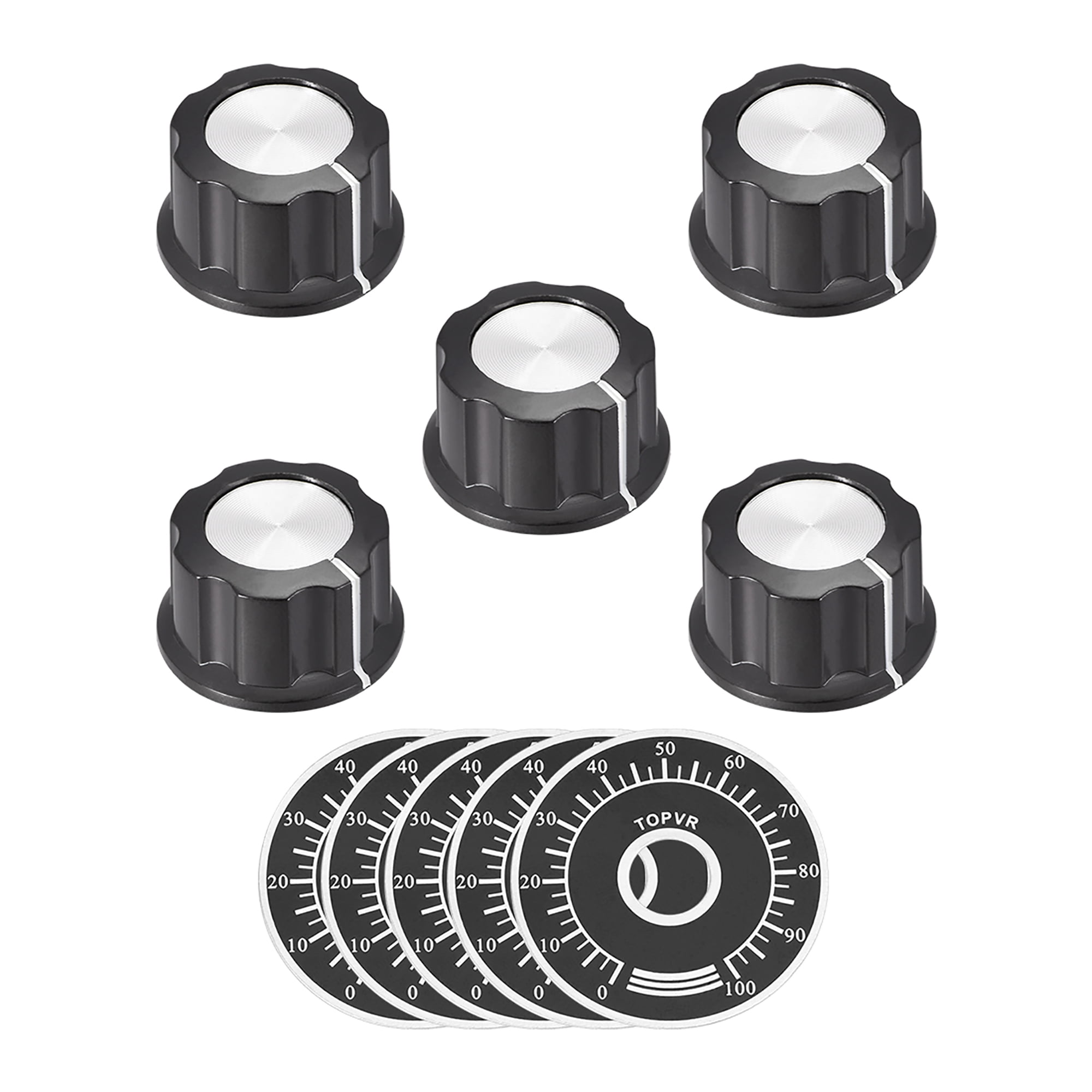 Potentiometer Rotary Knob 6mm Insert Shaft with 40mm 0-100 Dial Face ...