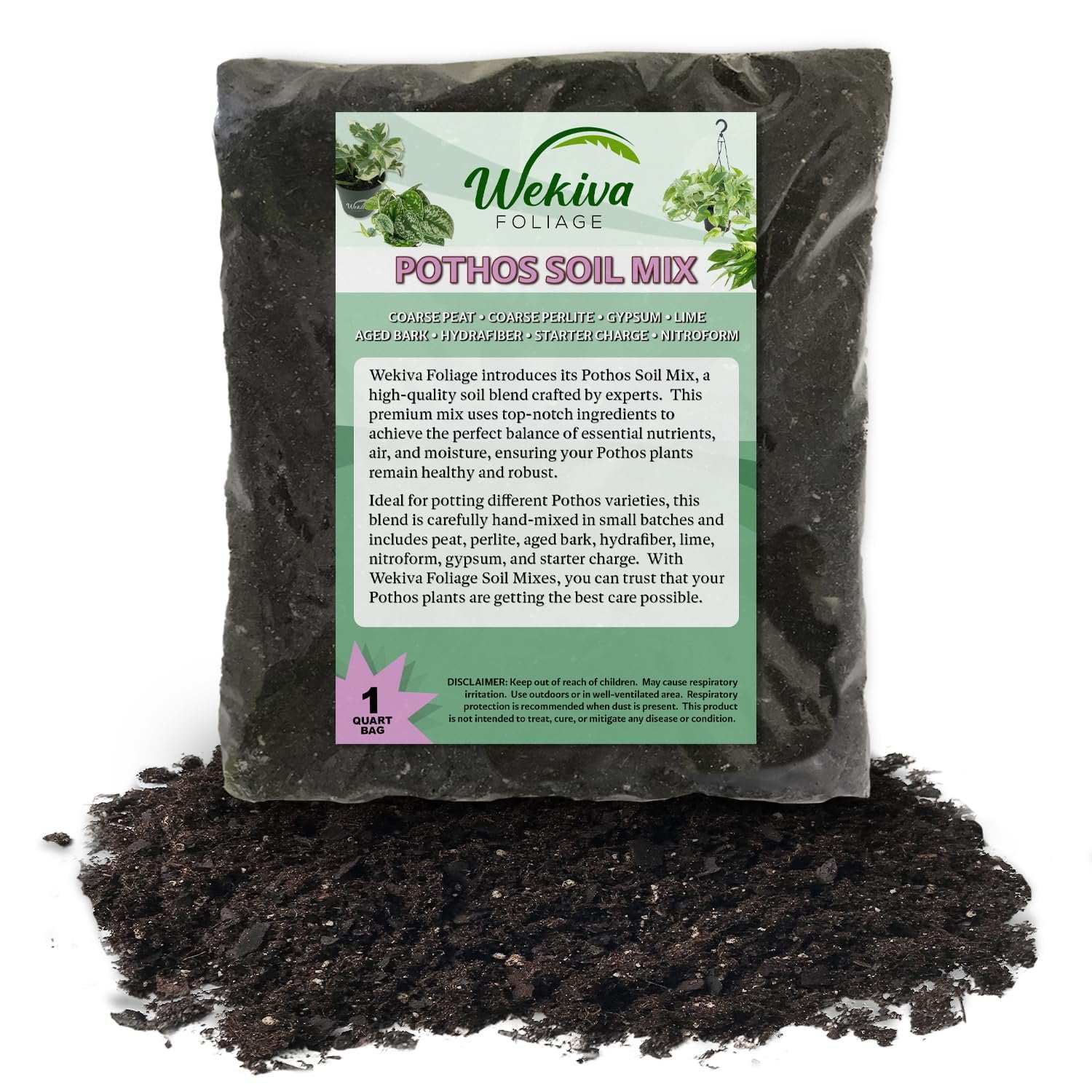 Pothos Growing Soil Mix 5 Quarts - Custom Soil Blend Potting Mix for ...