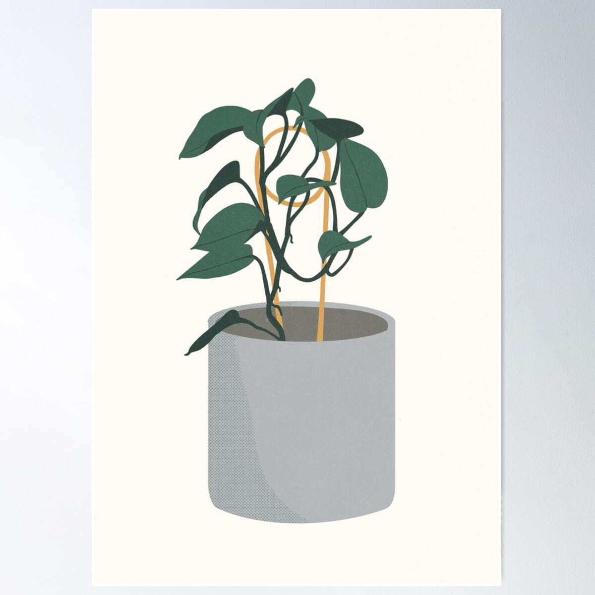 Pothos Plant Illustration Poster Wall Art, Modern Wall Decor For Living ...