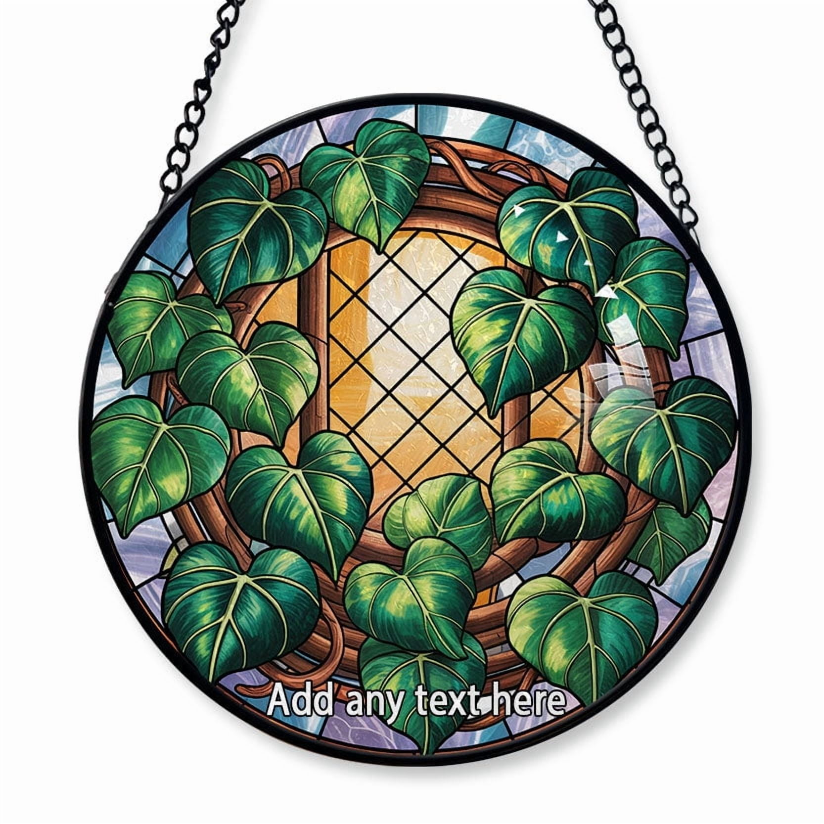 Pothos Tree Stained Glass Suncatcher Window Hanging – Customizable ...