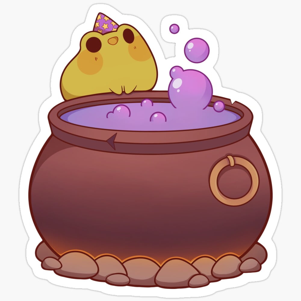 Potion Cauldron Frog Sticker Phone Decal Water Bottle Stickers Car ...
