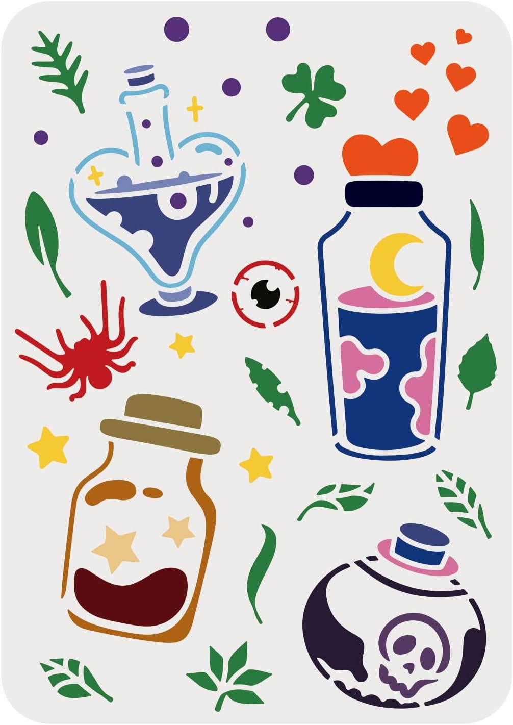 Potion Stencil 11.7x8.3 inch Bottles Stencil Plastic Potion Stencil ...